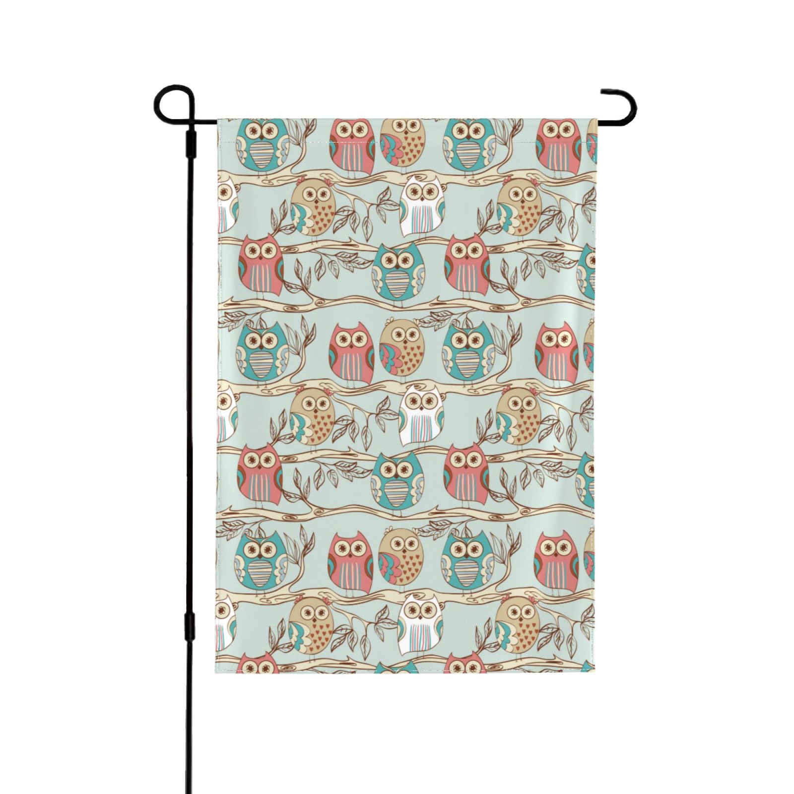 Wukai Cute Owl Garden Flags Double Sided Welcome Garden Yard House ...