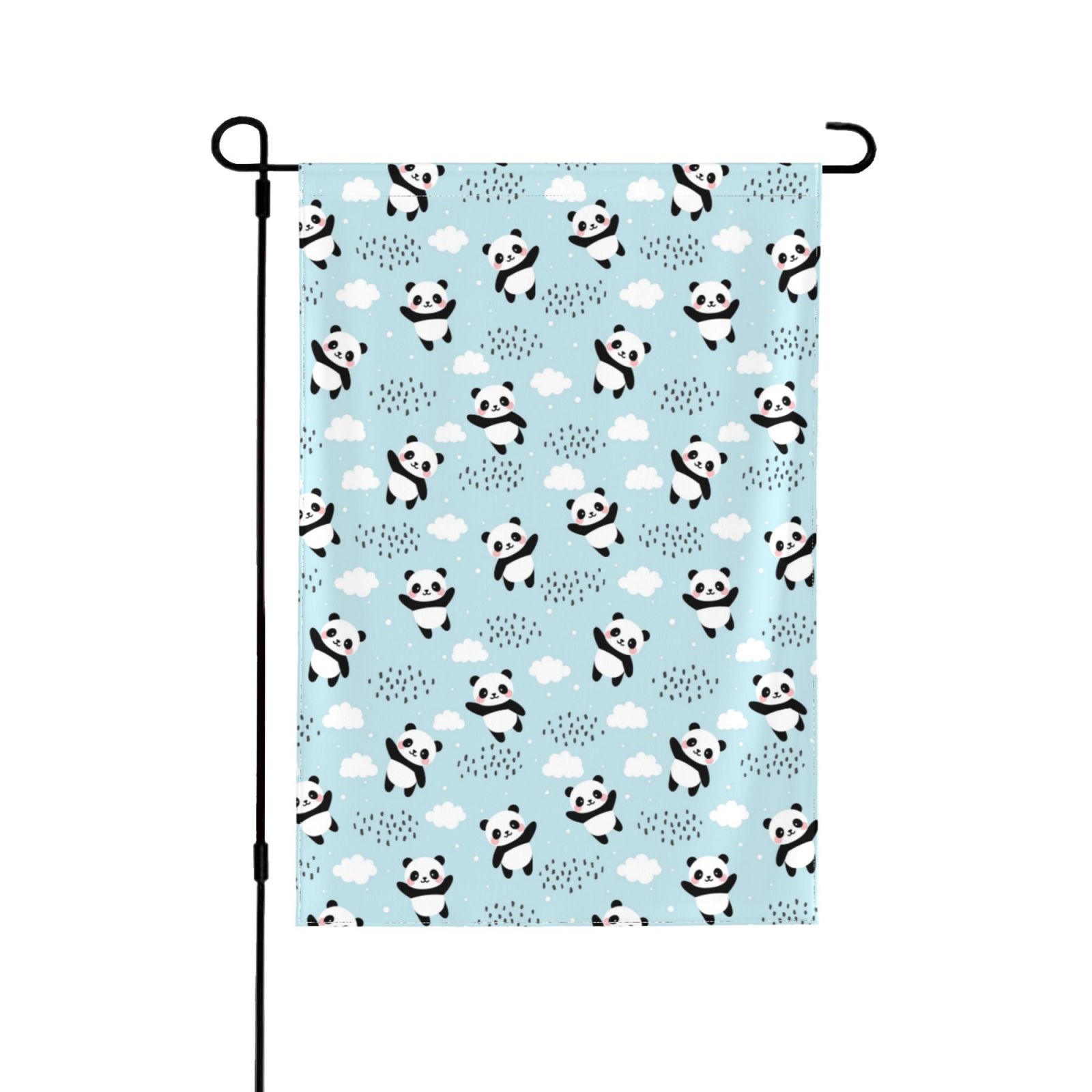 Wukai Cute Panda Bear Garden Flags Double Sided Welcome Garden Yard ...