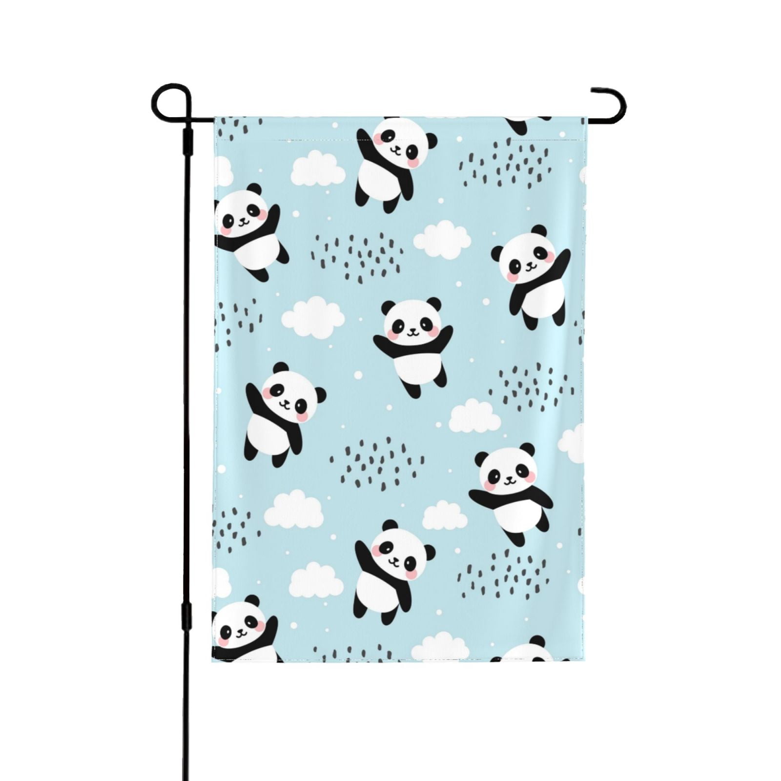 Wukai Cute Panda Bear Garden Flags Double Sided Welcome Garden Yard ...