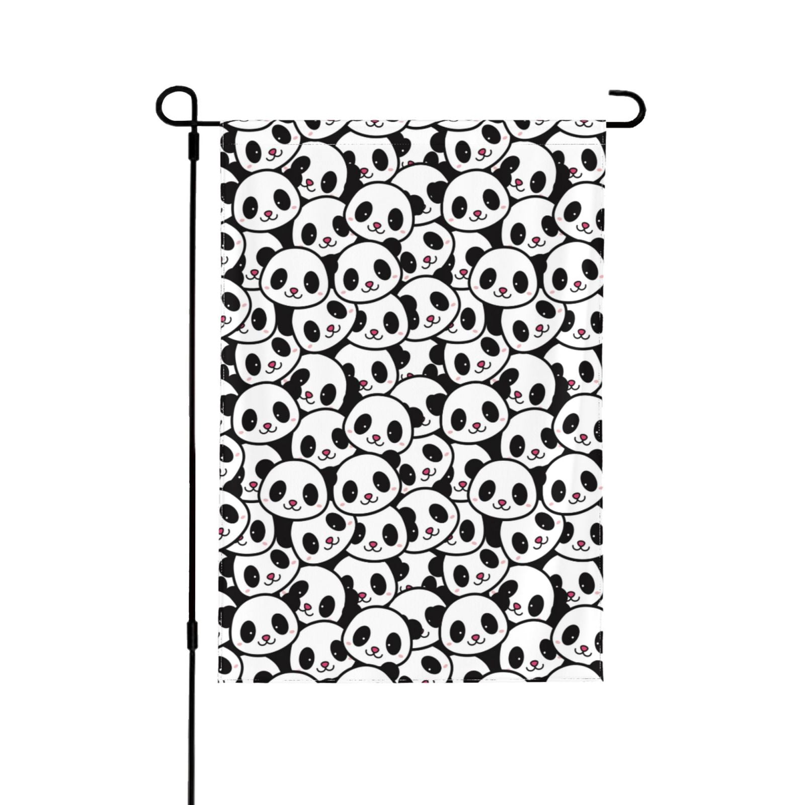 Wukai Cute Panda Garden Flags Double Sided Welcome Garden Yard House ...