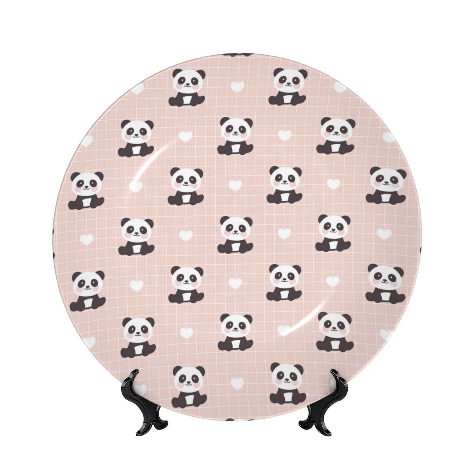 Wukai Cute Panda Print Decorative Plate for Display,Bone China ...