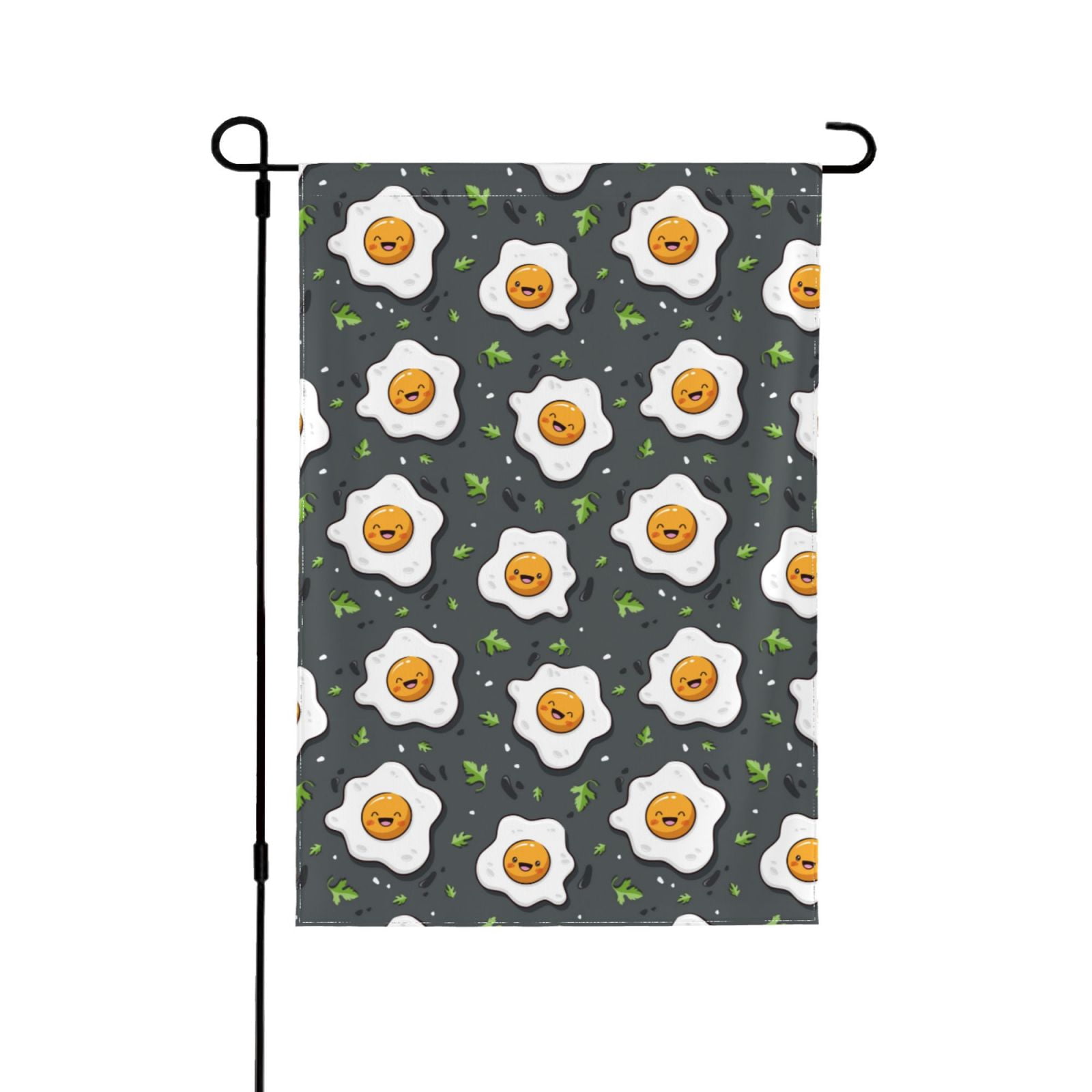 Wukai Cute Poached Eggs Garden Flags Double Sided Welcome Garden Yard ...