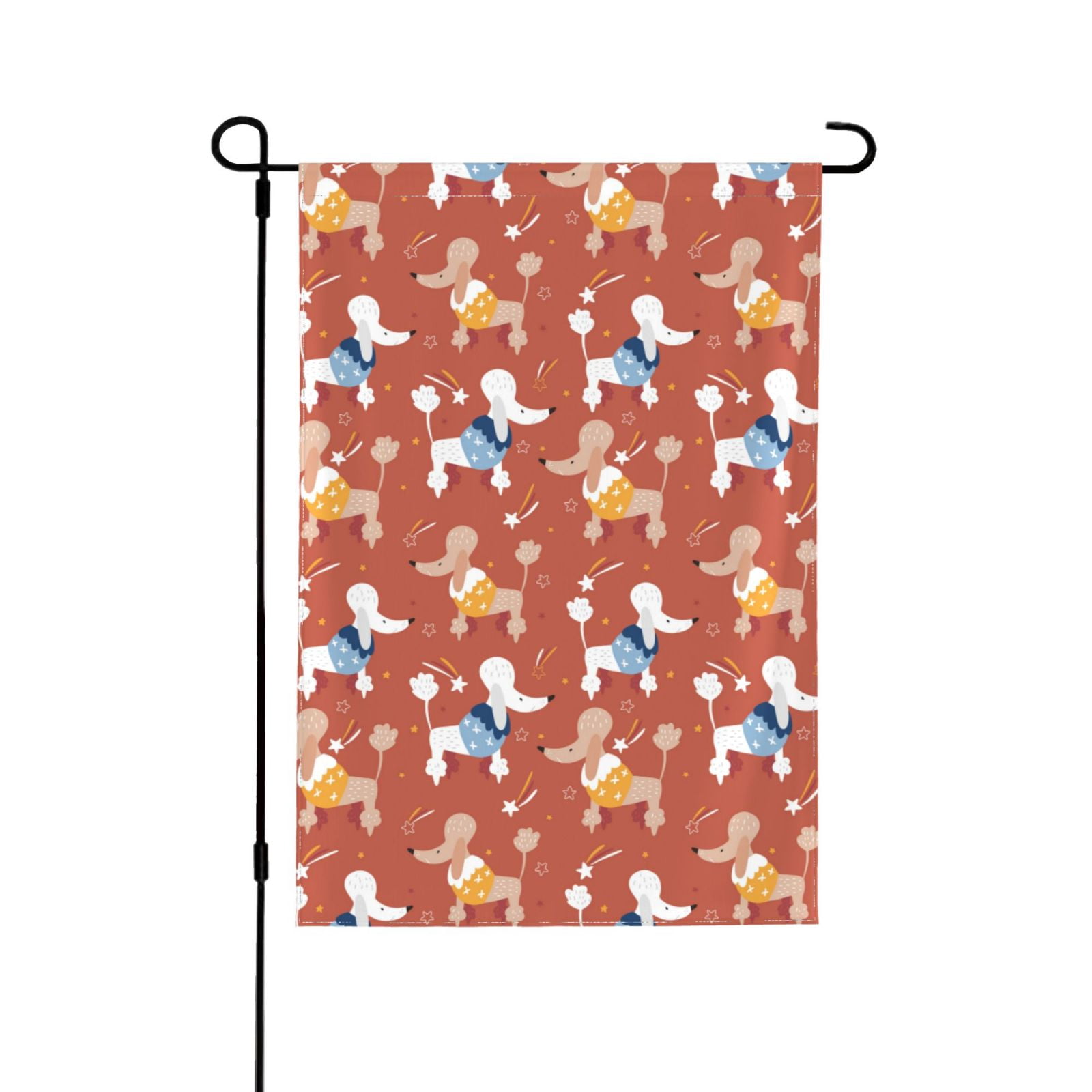 Wukai Cute Poodle Dog Garden Flags Double Sided Welcome Garden Yard ...