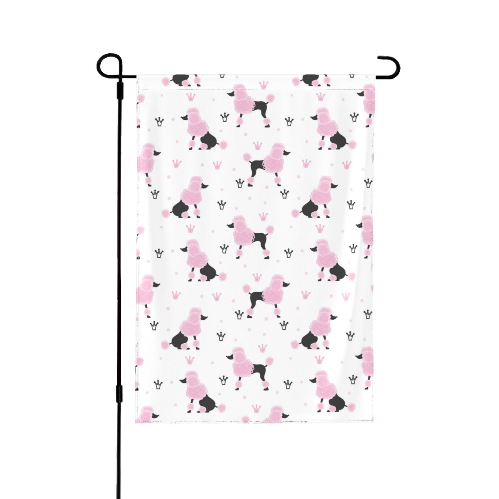 Wukai Cute Poodle Dog Garden Flags Double Sided Welcome Garden Yard ...