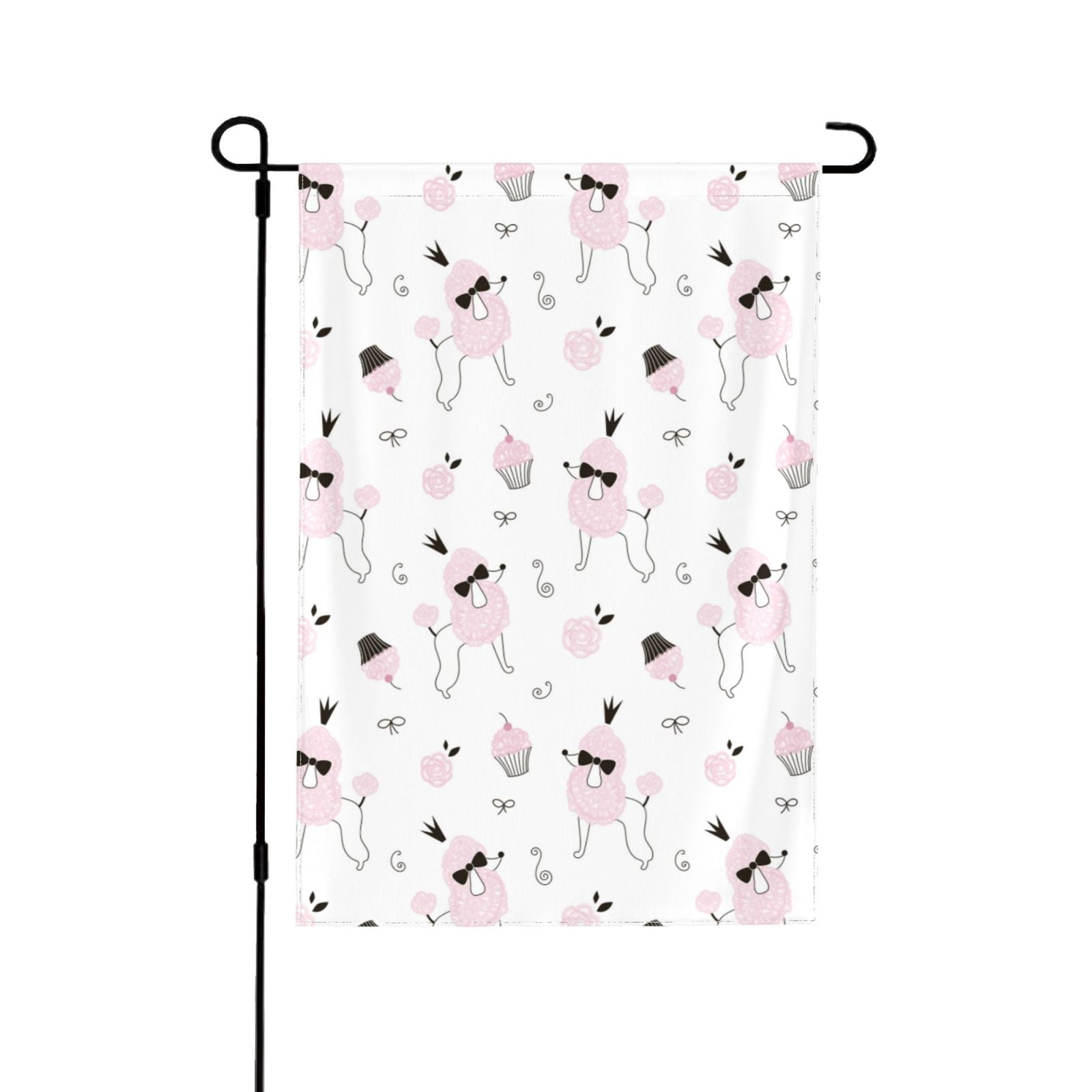 Wukai Cute Poodle Dog Garden Flags Double Sided Welcome Garden Yard ...