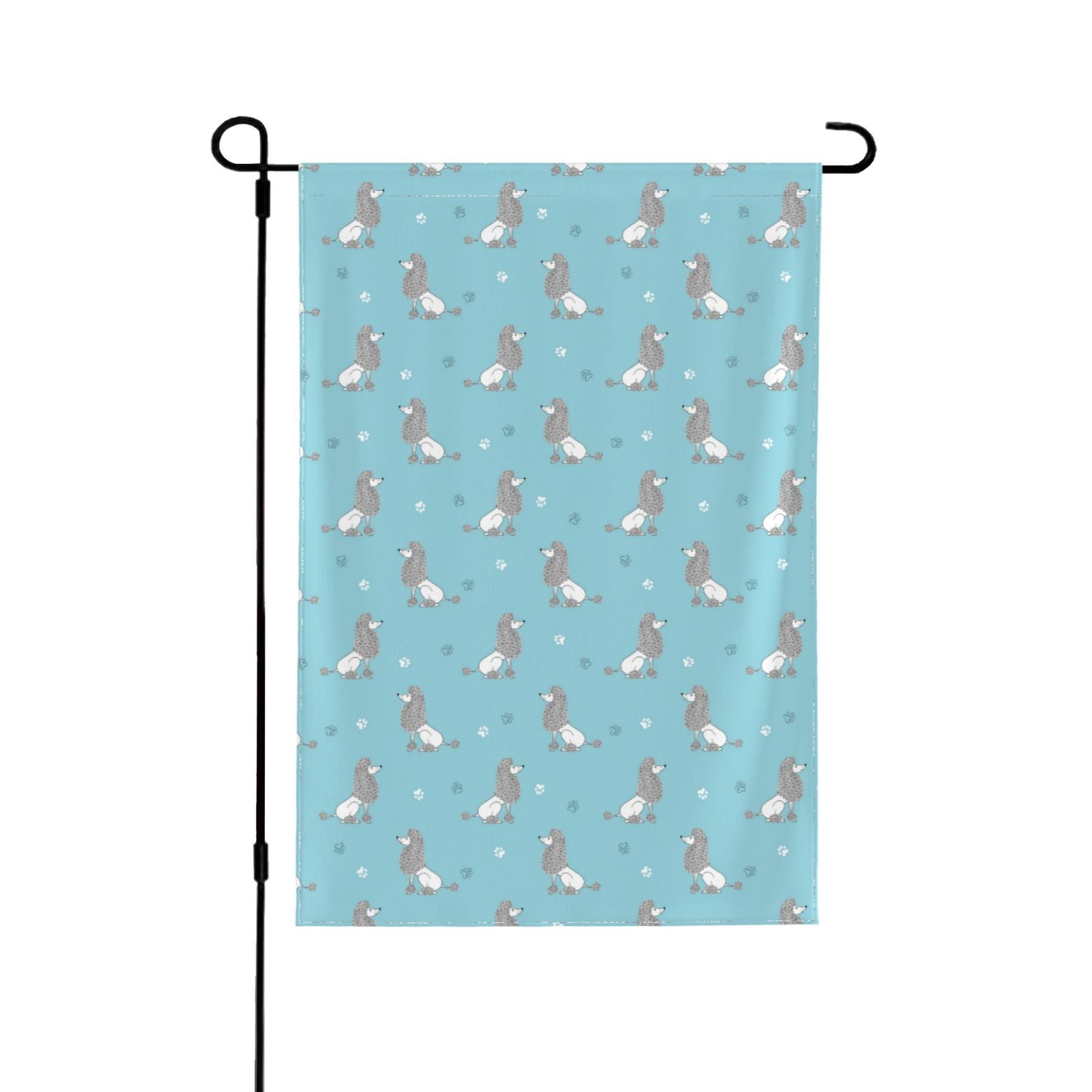 Wukai Cute Poodle Dog Garden Flags Double Sided Welcome Garden Yard ...