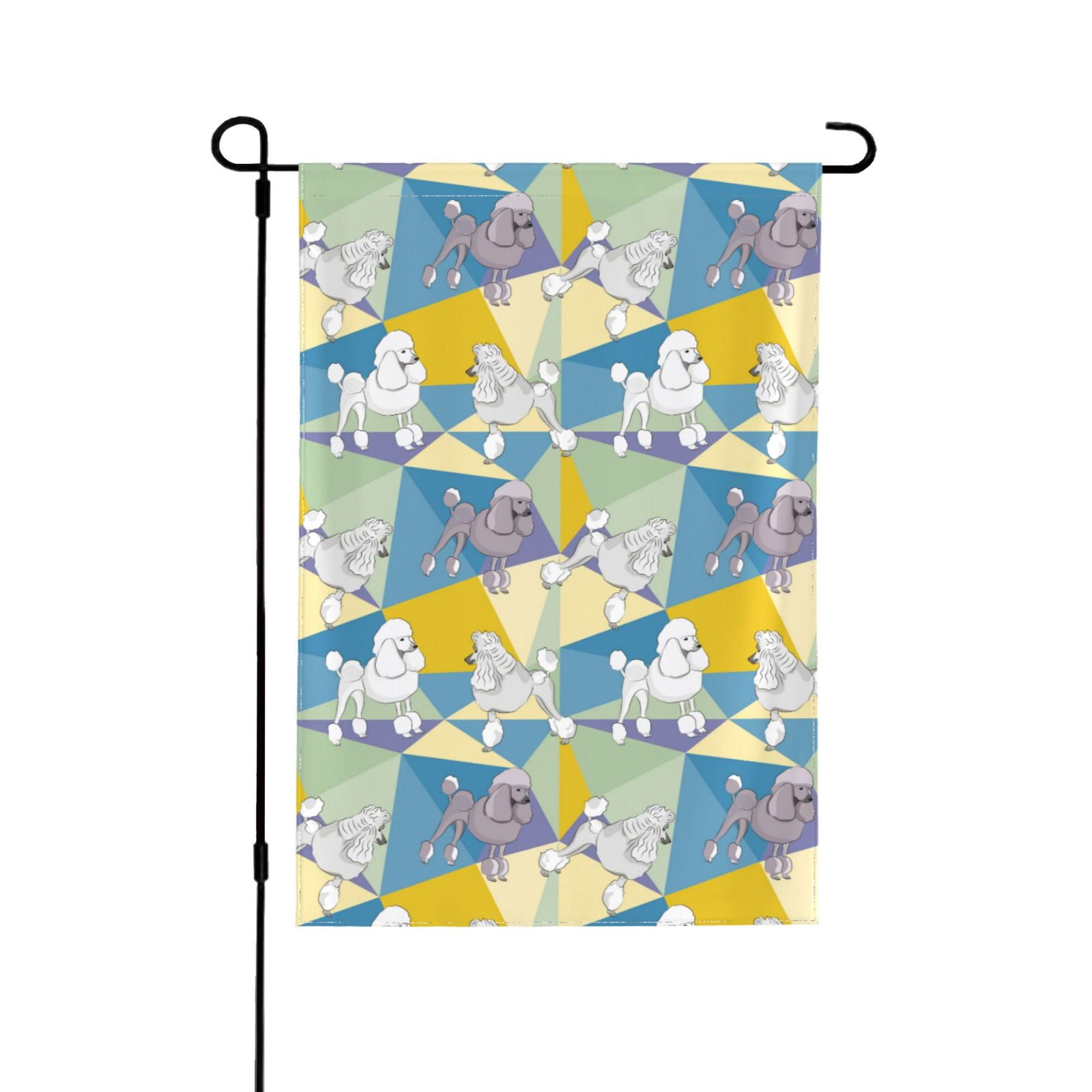 Wukai Cute Poodle Dog Garden Flags Double Sided Welcome Garden Yard ...