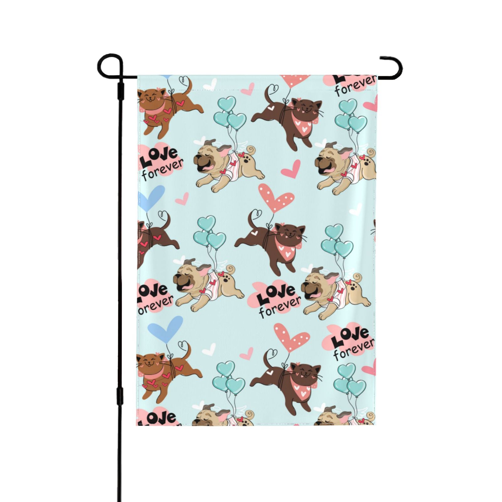 Wukai Cute Pug Dogs Garden Flags Double Sided Welcome Garden Yard House ...