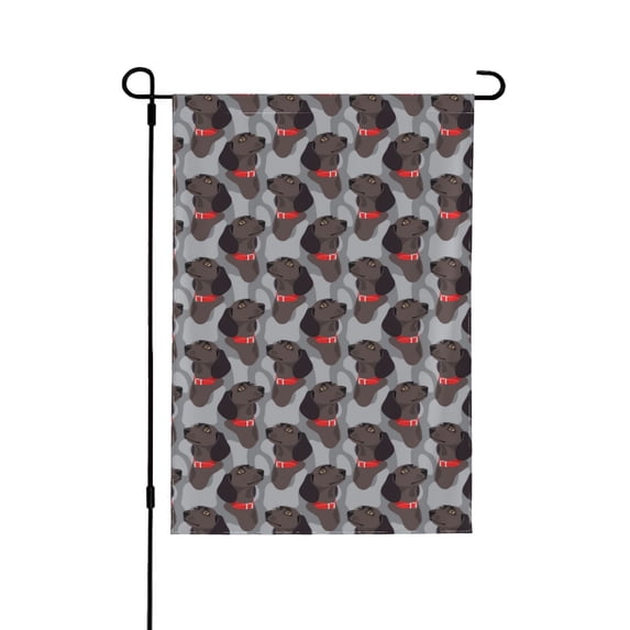 Wukai Cute Puppy Black Garden Flags Double Sided Welcome Garden Yard ...