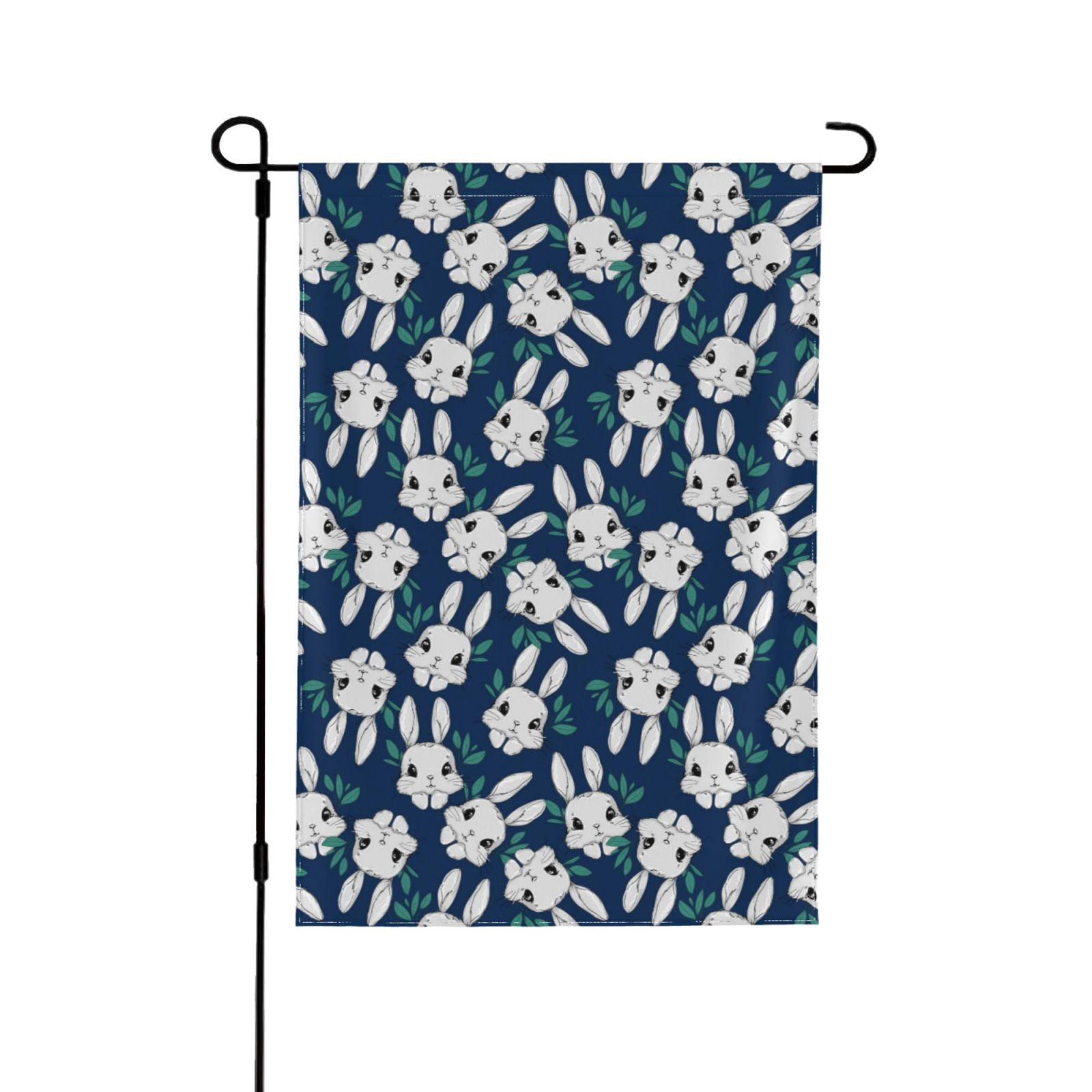 Wukai Cute Rabbit Garden Flags Double Sided Welcome Garden Yard House ...