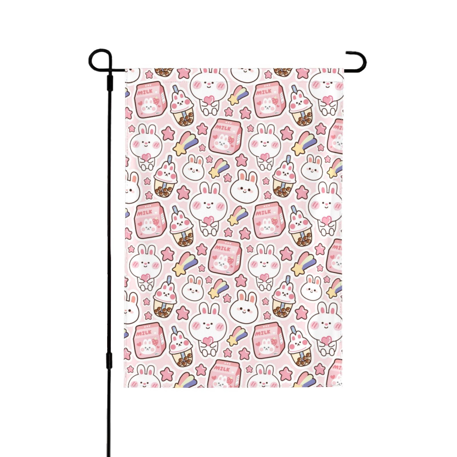 Wukai Cute Rabbit Garden Flags Double Sided Welcome Garden Yard House ...