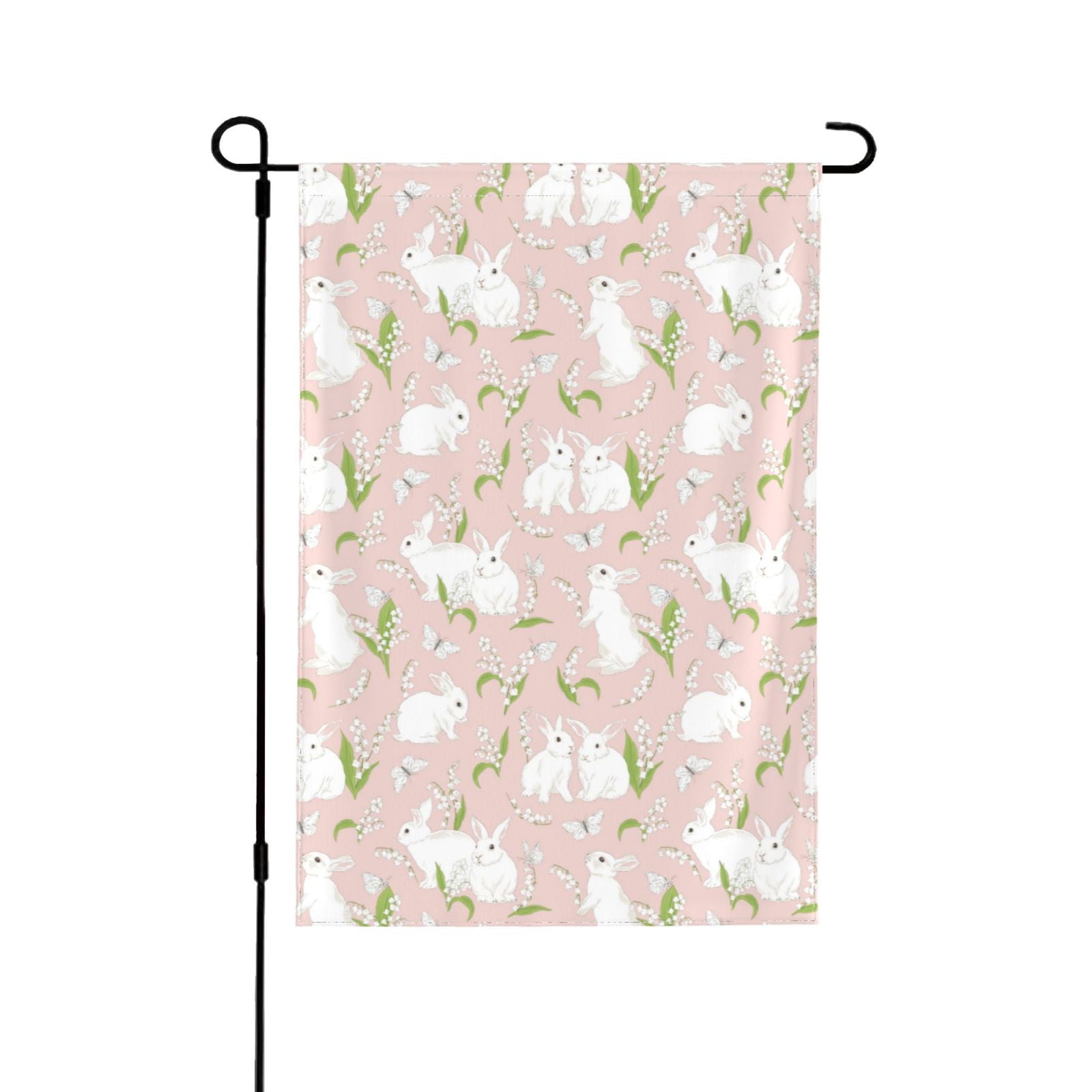 Wukai Cute Rabbit Garden Flags Double Sided Welcome Garden Yard House ...
