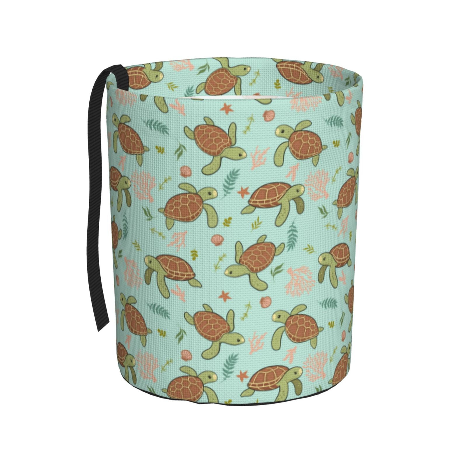 Wukai Cute Sea Turtles Print Car Trash Can - Easy to Clean Hanging ...