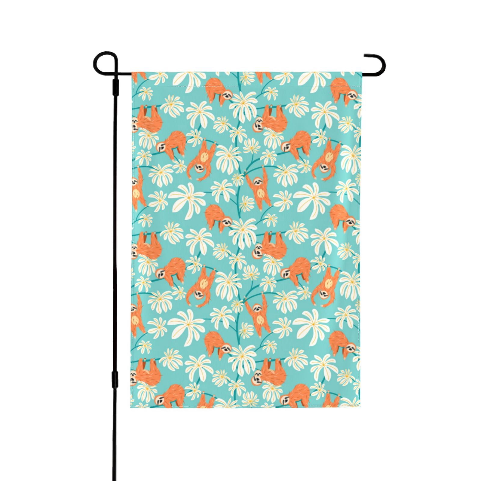 Wukai Cute Sloth on Floral Tree Garden Flags Double Sided Welcome ...