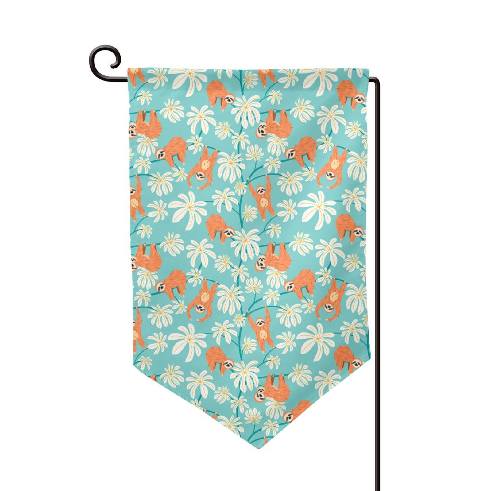 Wukai Cute Sloth on Floral Tree Print Garden Flag 12.5x18 Inch Double ...