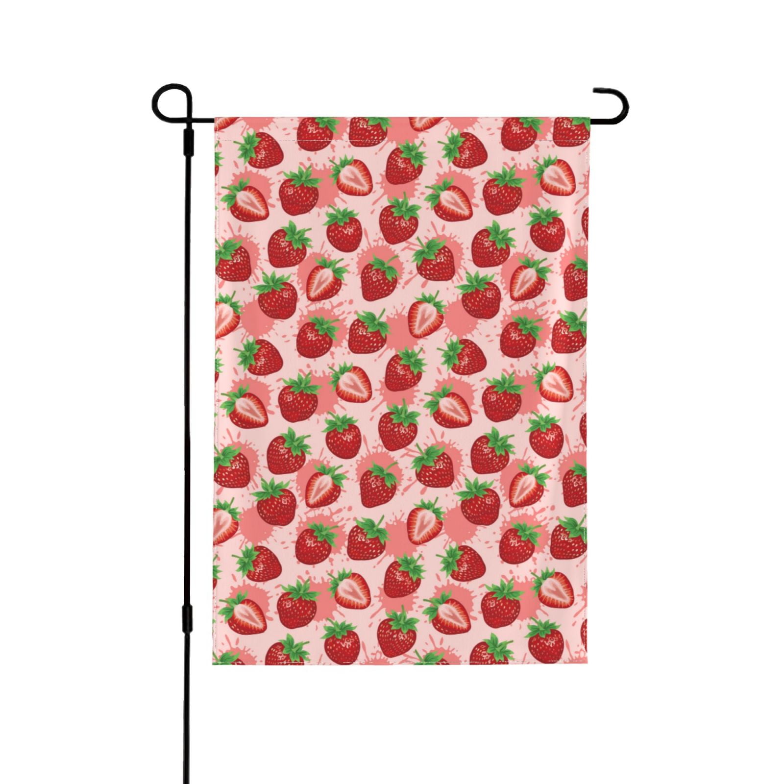 Wukai Cute Strawberry Garden Flags Double Sided Welcome Garden Yard ...