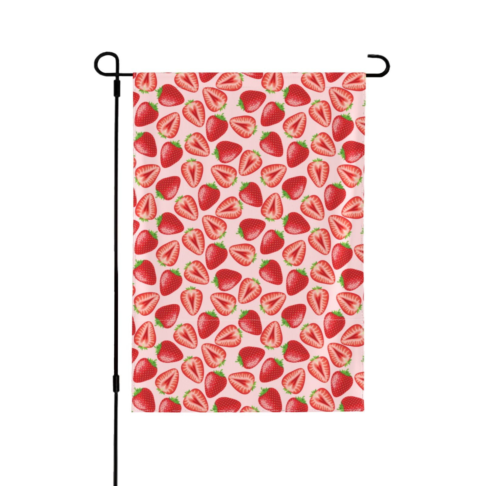 Wukai Cute Strawberry Garden Flags Double Sided Welcome Garden Yard ...
