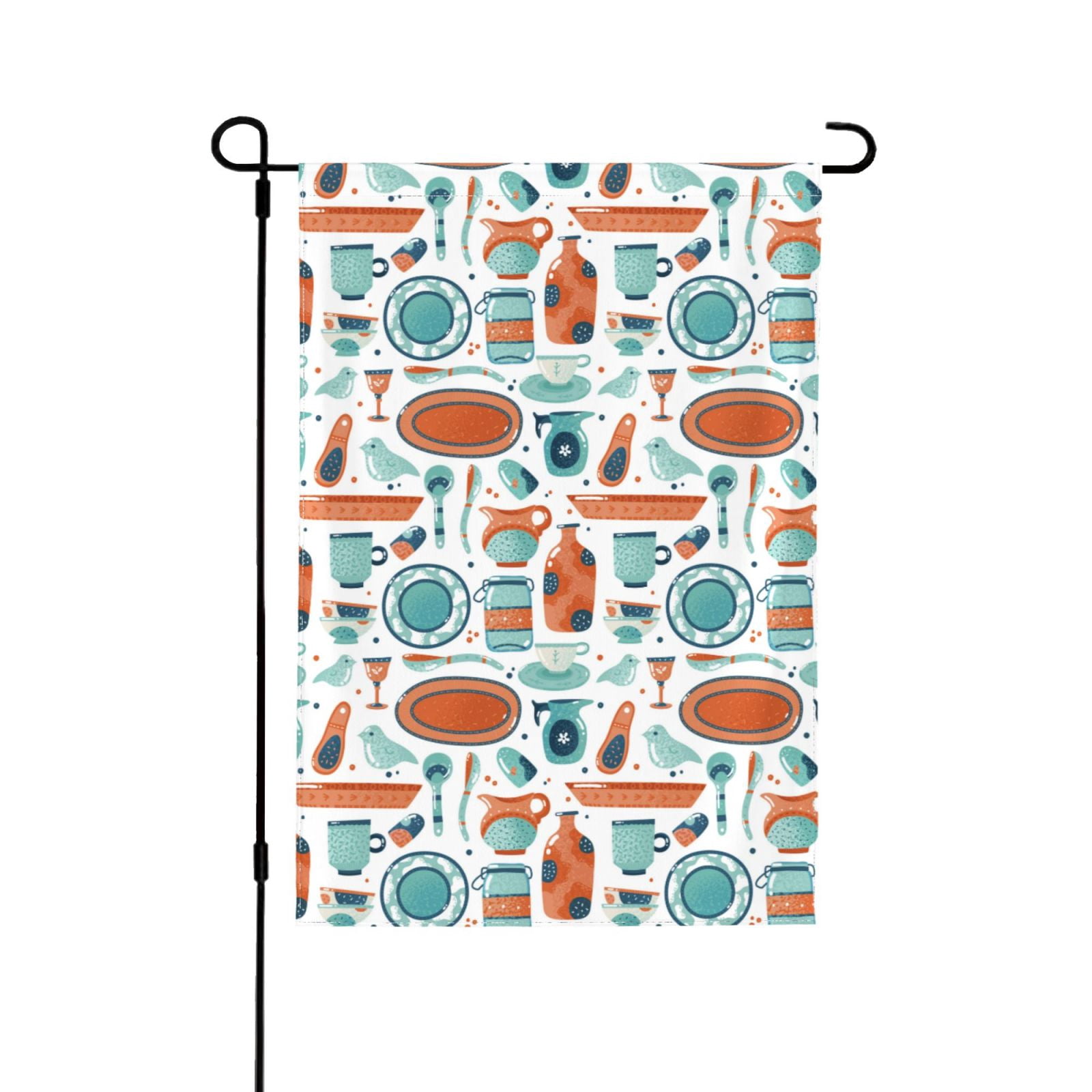 Wukai Cute Tableware Garden Flags Double Sided Welcome Garden Yard ...