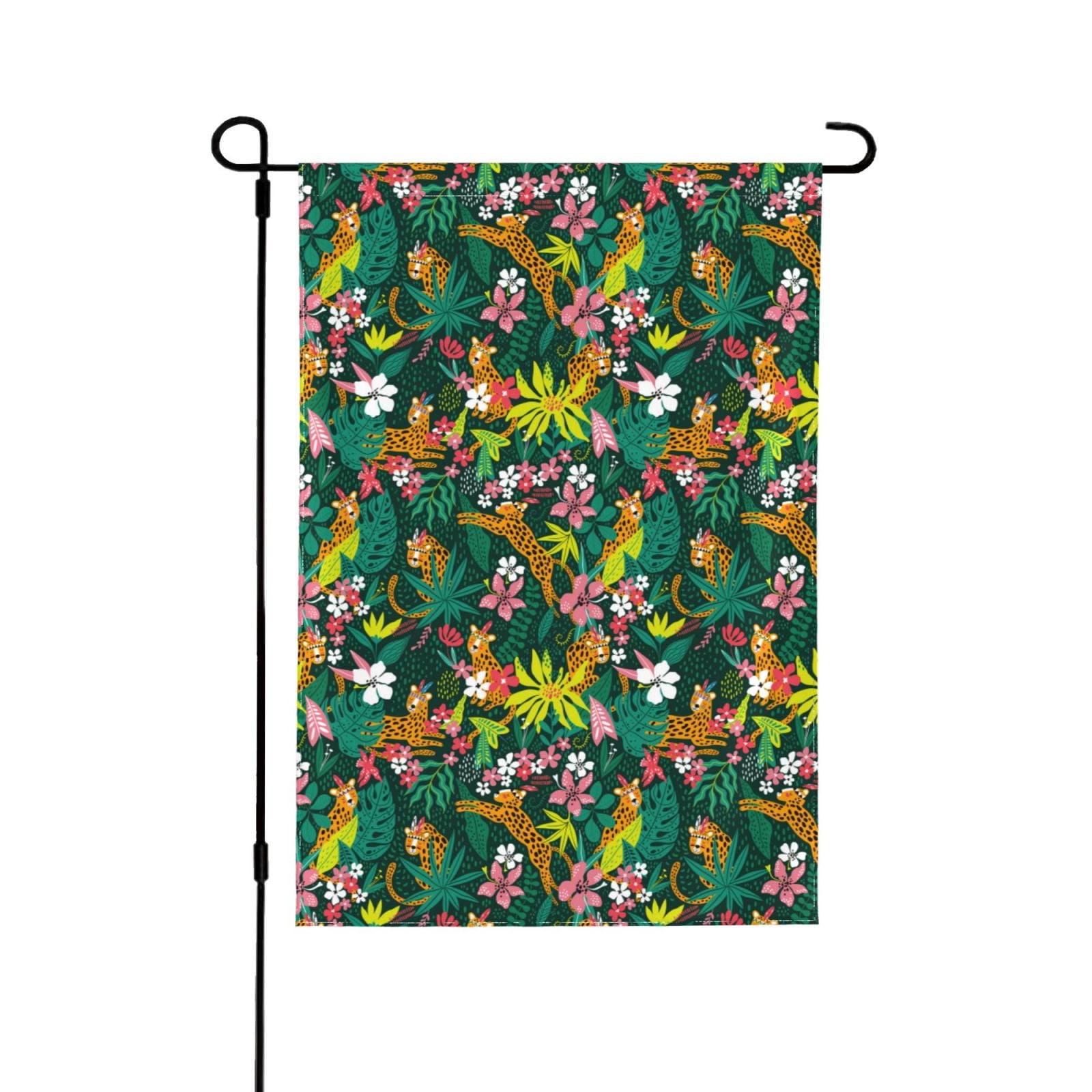 Wukai Cute Tribal Leopards Garden Flags Double Sided Welcome Garden ...