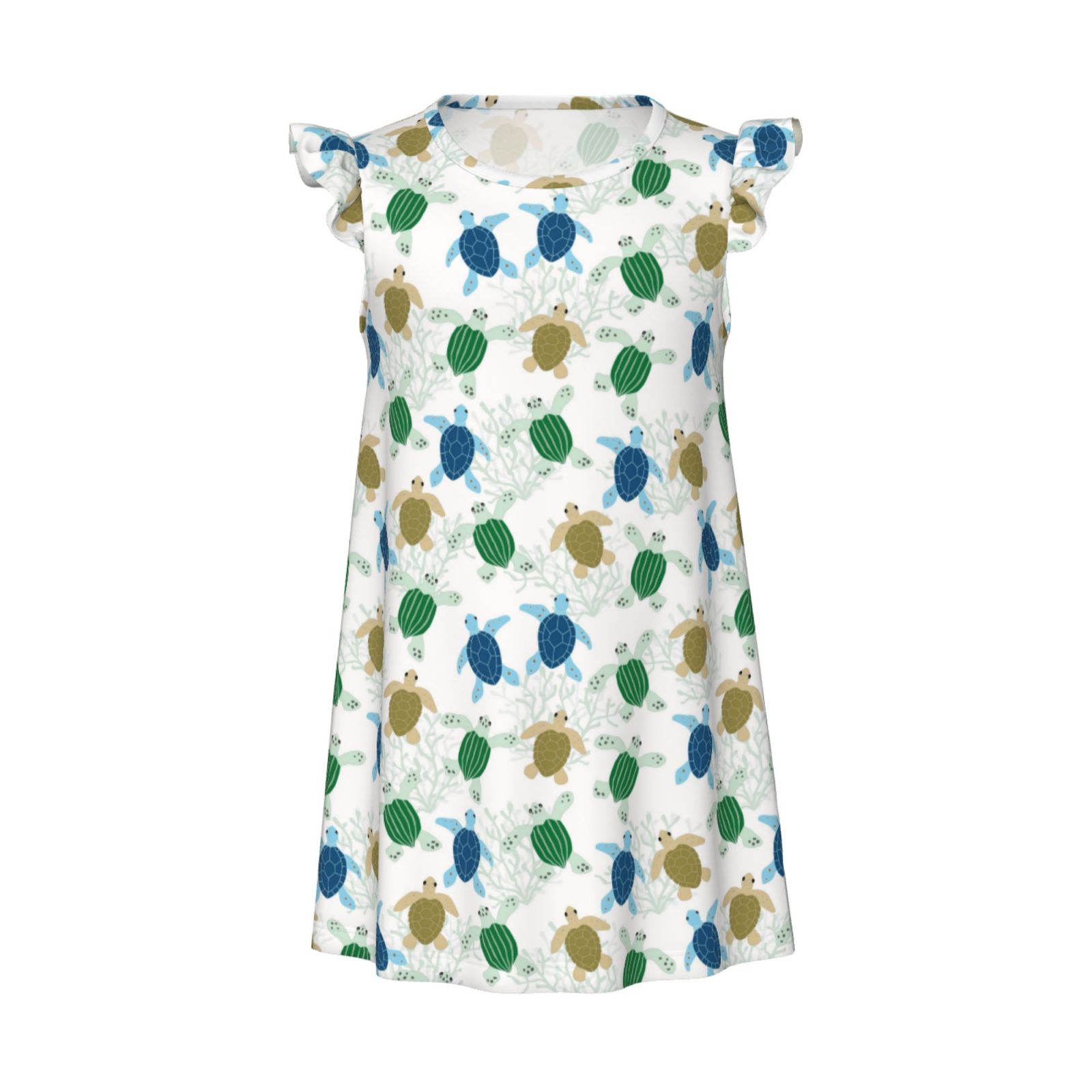 Wukai Cute Turtle Print Girls Nightgowns Pajamas Dress,Soft & Cute ...