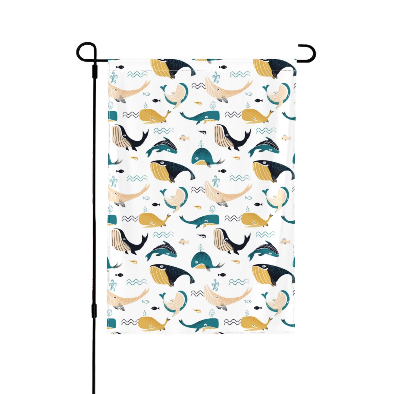 Wukai Cute Whale Garden Flags Double Sided Welcome Garden Yard House ...