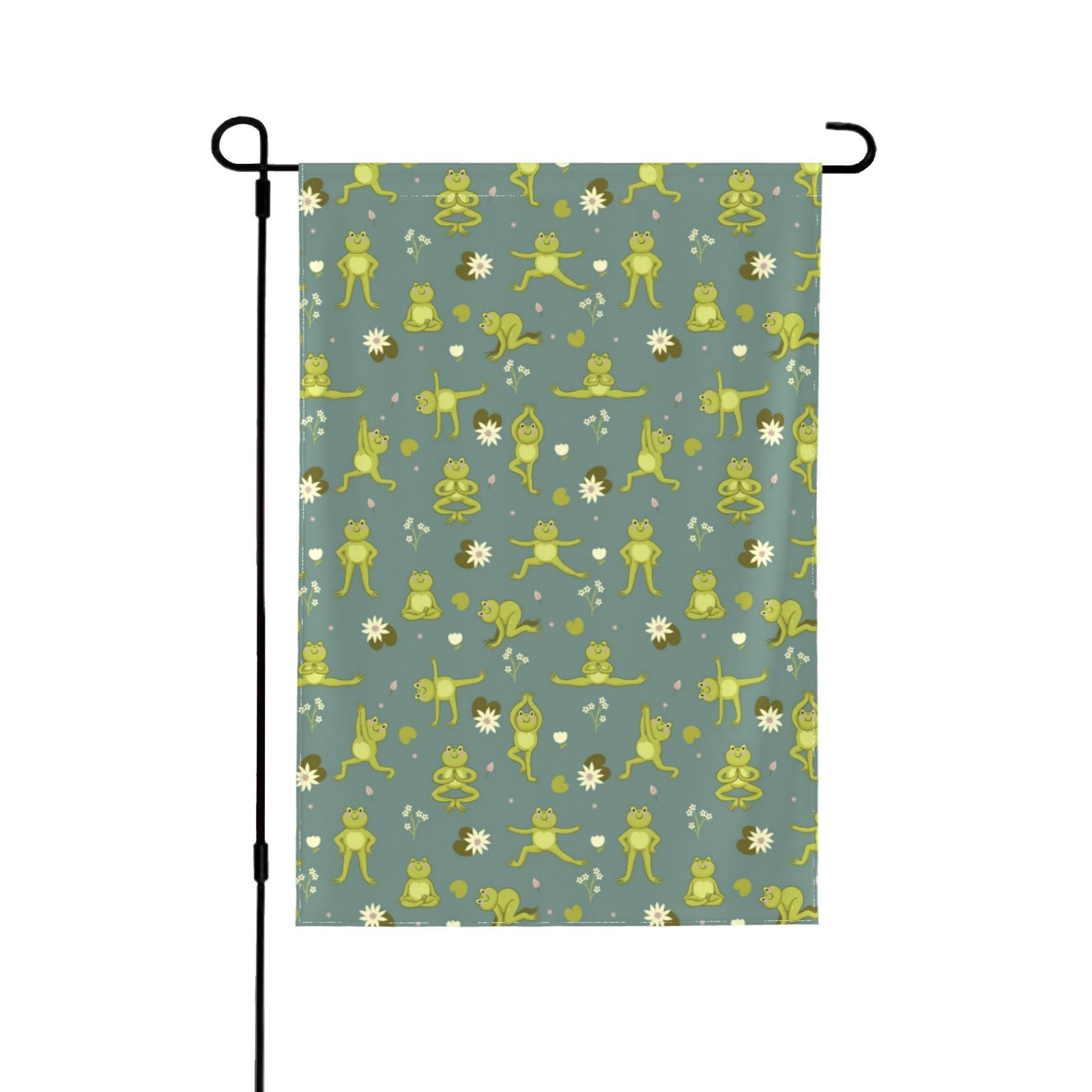 Wukai Cute Yoga Frogs Garden Flags Double Sided Welcome Garden Yard ...