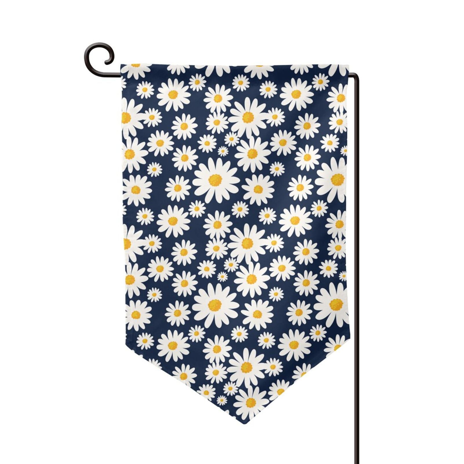 Wukai Daisy Floral Print Garden Flag 12.5x18 Inch Double Sided Sun ...