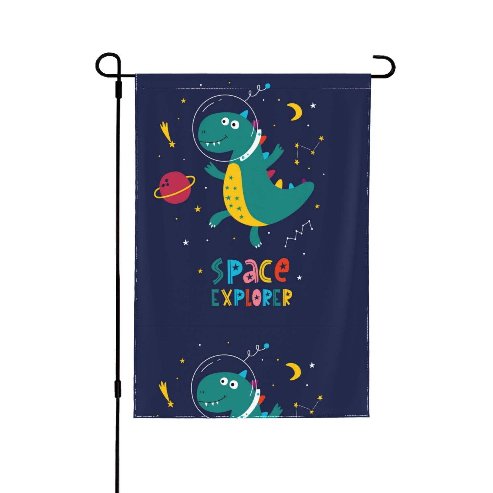 Wukai Dinosau Space Explorer Garden Flags Double Sided Welcome Garden ...