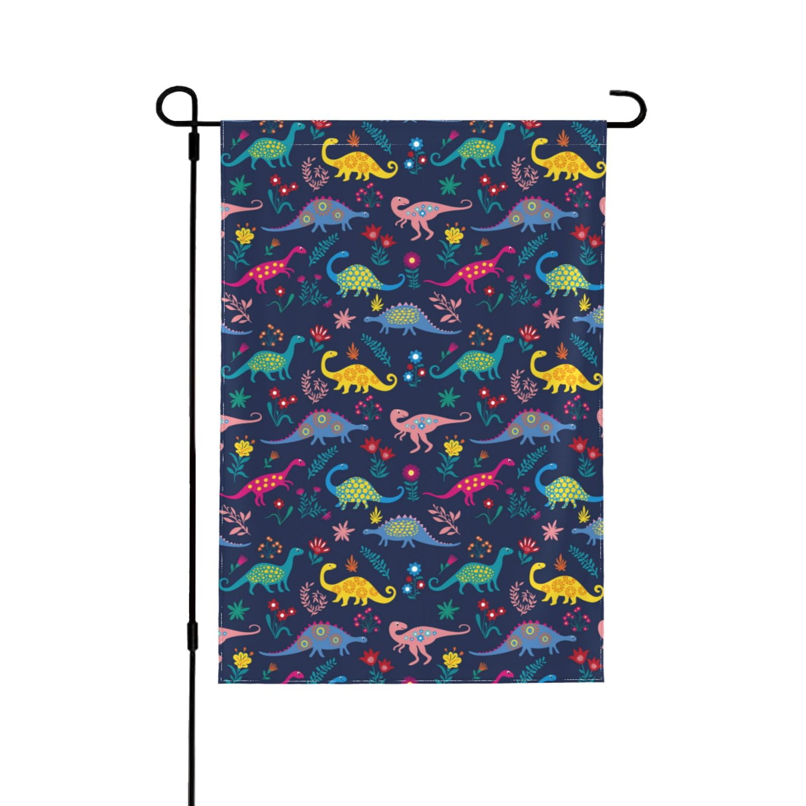 Wukai Dinosaur Flowers Garden Flags Double Sided Welcome Garden Yard ...
