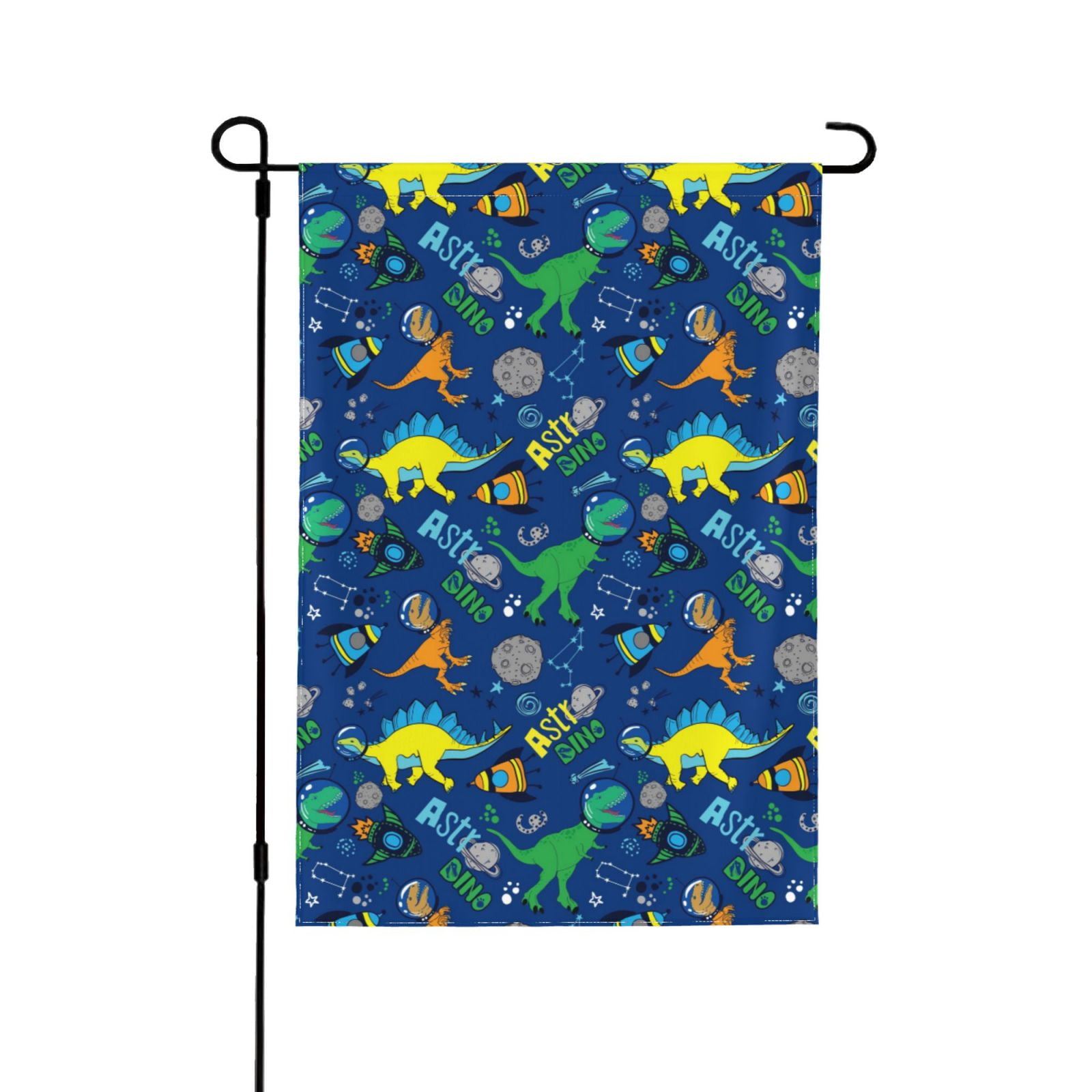 Wukai Dinosaur In Space Garden Flags Double Sided Welcome Garden Yard ...