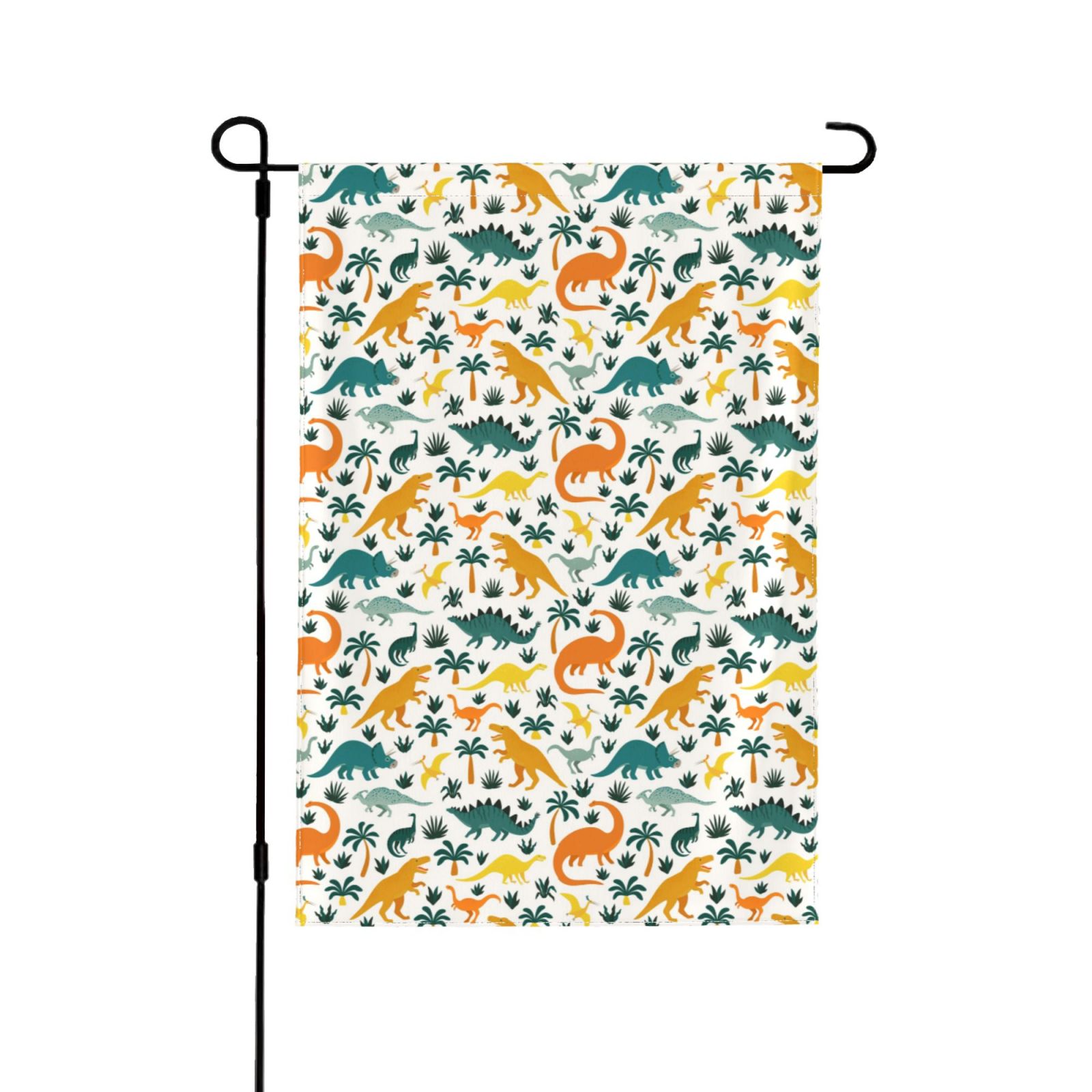 Wukai Dinosaurs and Tropical Leaves Garden Flags Double Sided Welcome ...