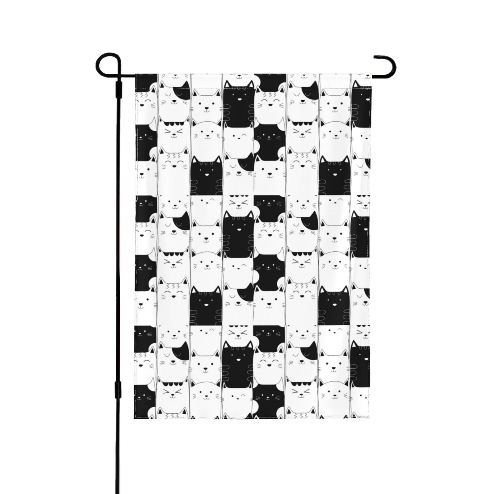 Wukai Doodle Cute Cat Garden Flags Double Sided Welcome Garden Yard ...