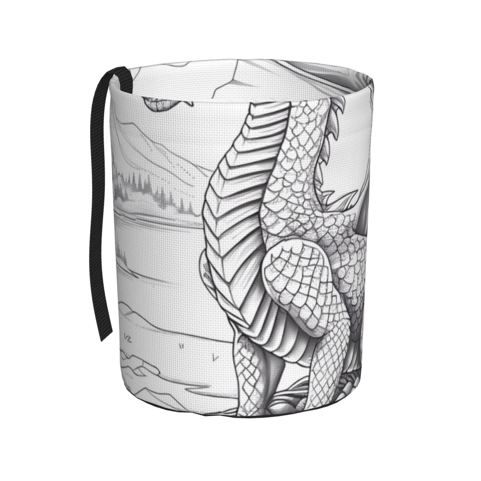 Wukai Dragon Nest Sketch Print Car Trash Can - Easy to Clean Hanging ...