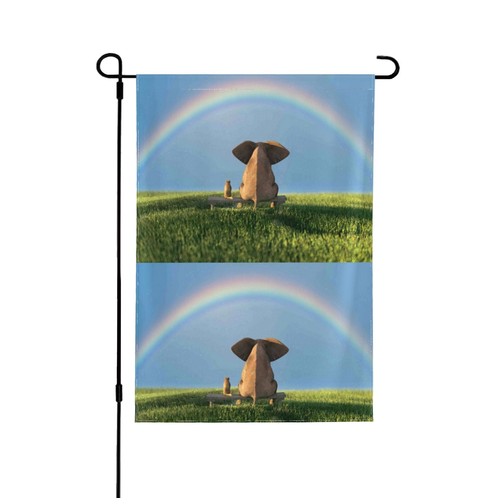 Wukai Elephant Dog Garden Flags Double Sided Welcome Garden Yard House ...