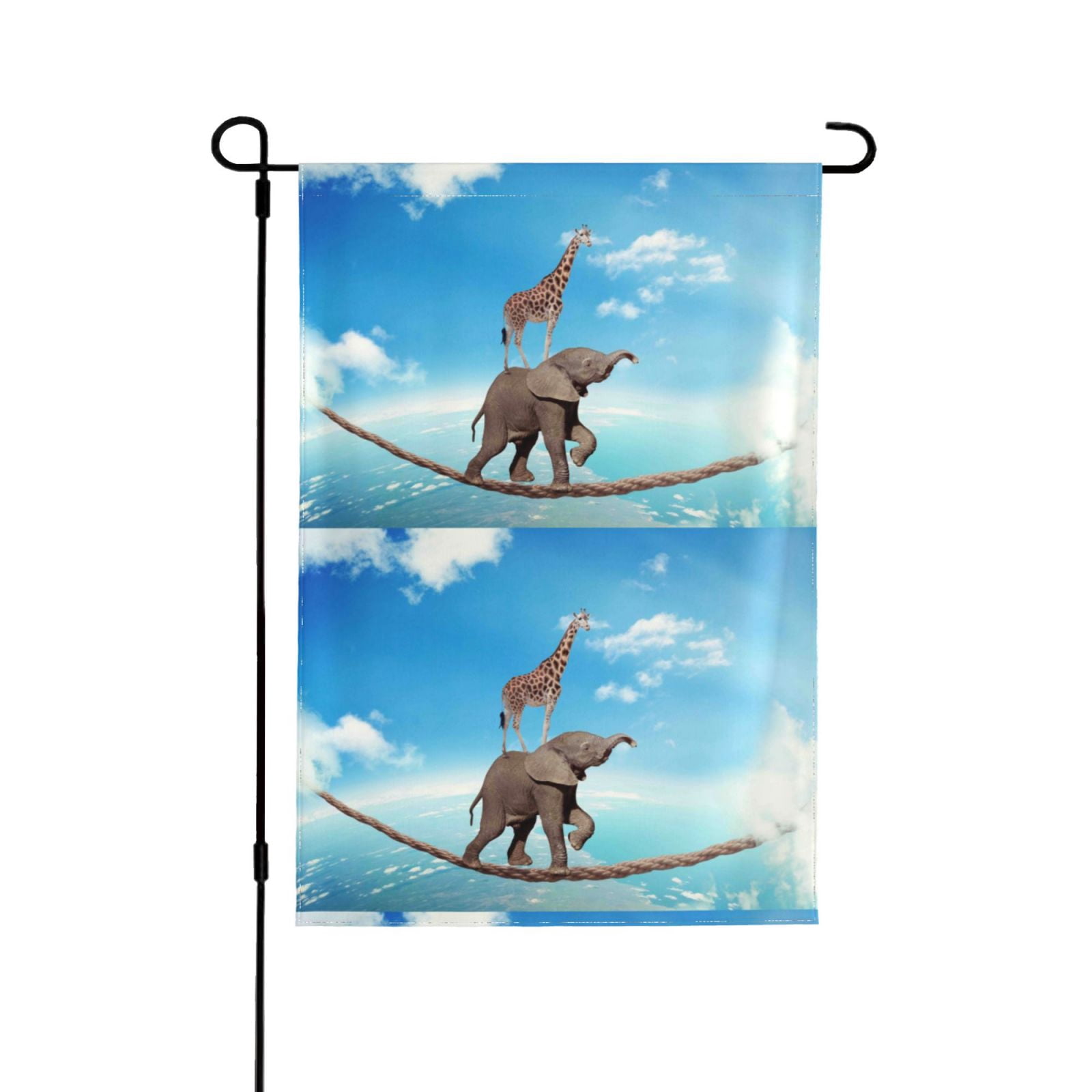 Wukai Elephant Giraffe Garden Flags Double Sided Welcome Garden Yard ...
