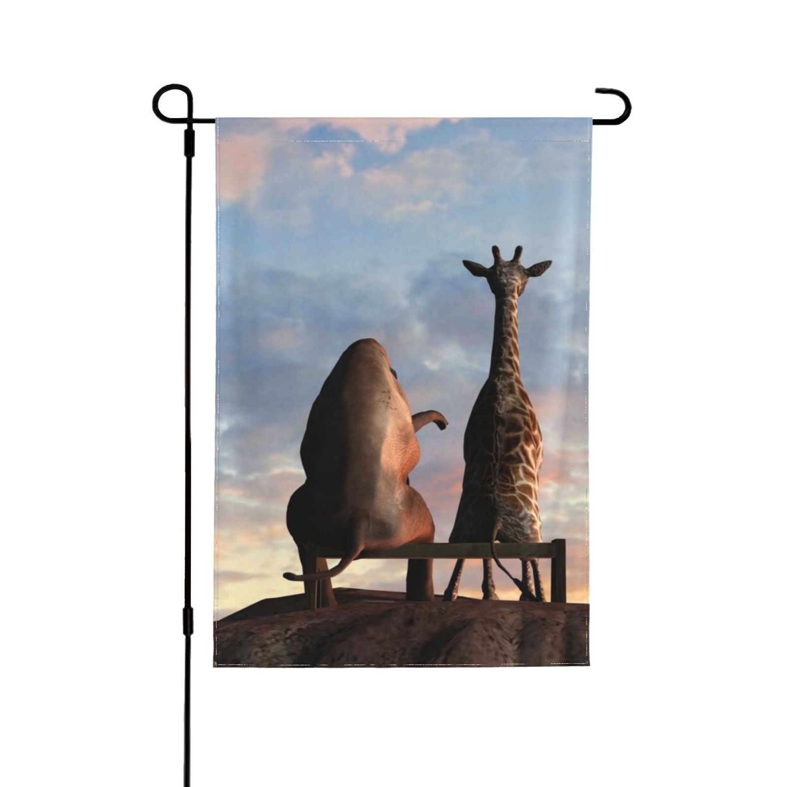 Wukai Elephant Giraffe Garden Flags Double Sided Welcome Garden Yard ...