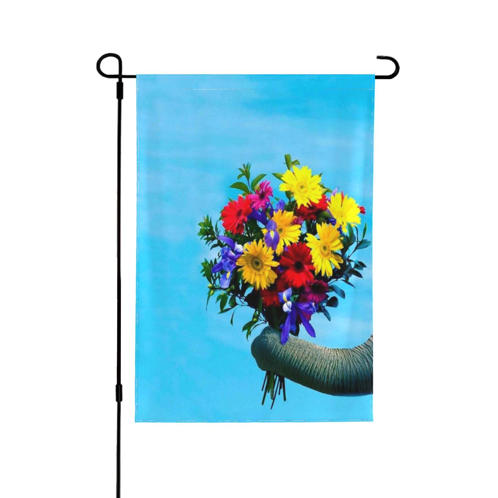 Wukai Elephant Trunk Couple Flowers Garden Flags Double Sided Welcome ...