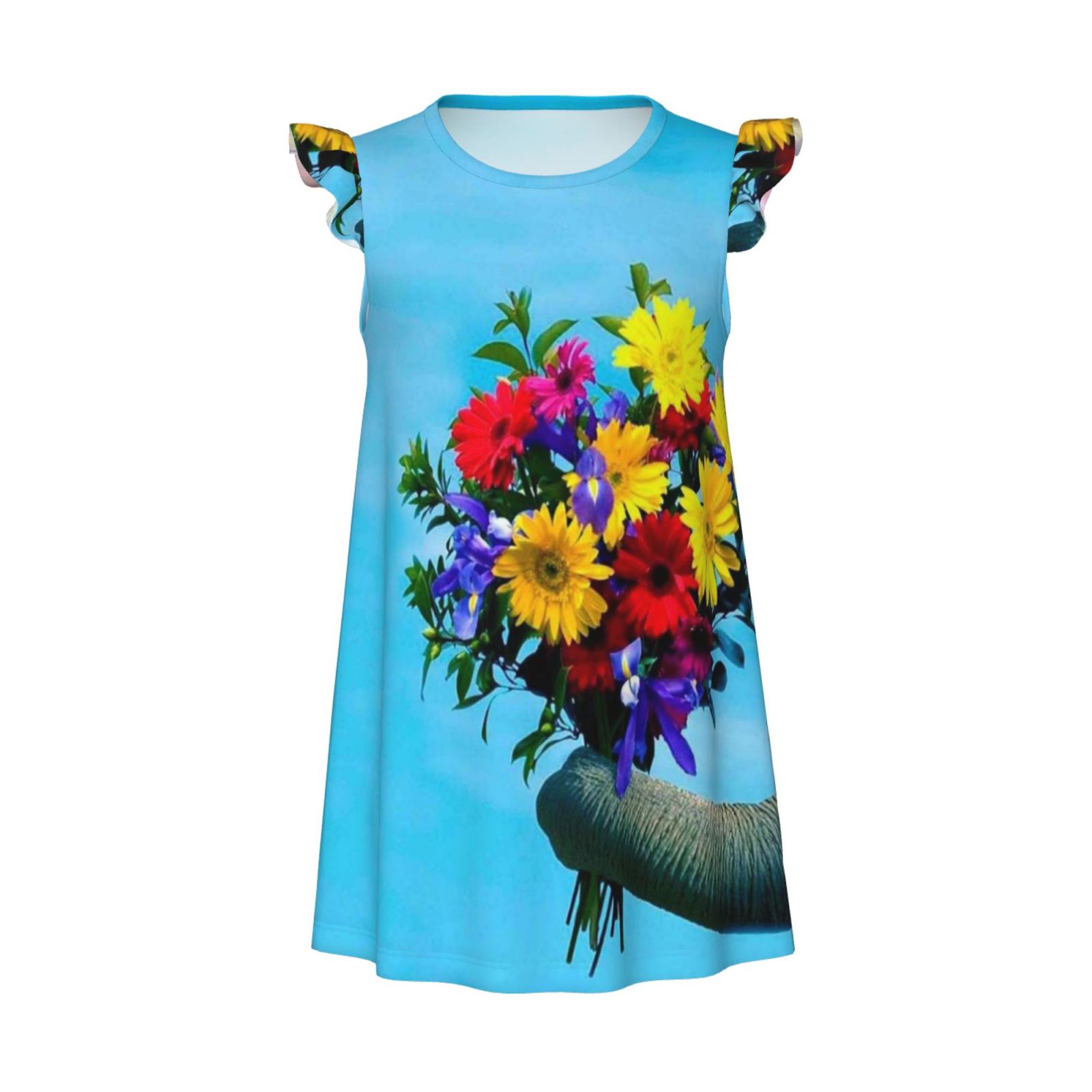 Wukai Elephant Trunk Couple Flowers Print Girls Nightgowns Pajamas ...