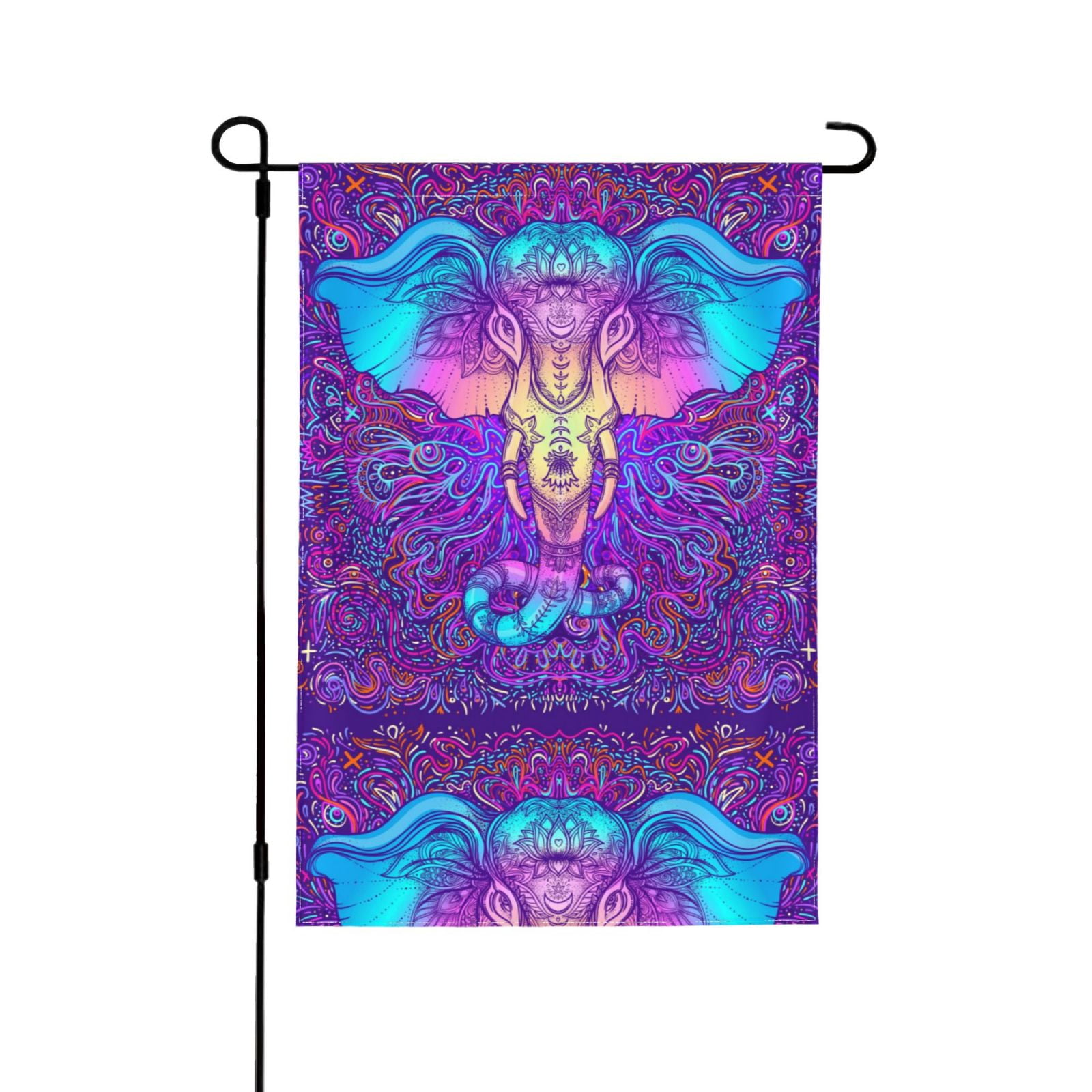 Wukai Elephant in Tribal Style Garden Flags Double Sided Welcome Garden ...