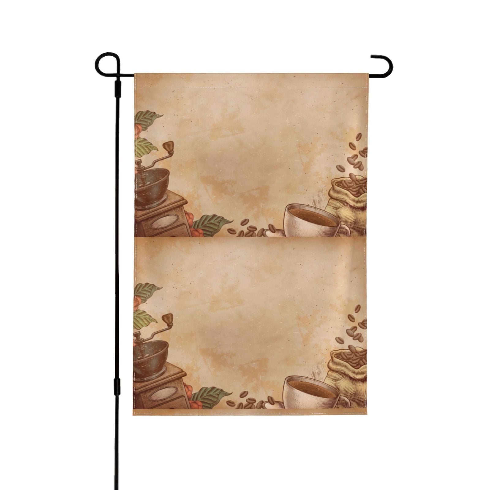Wukai Engraved Coffee On Kraft Paper Garden Flags Double Sided Welcome ...