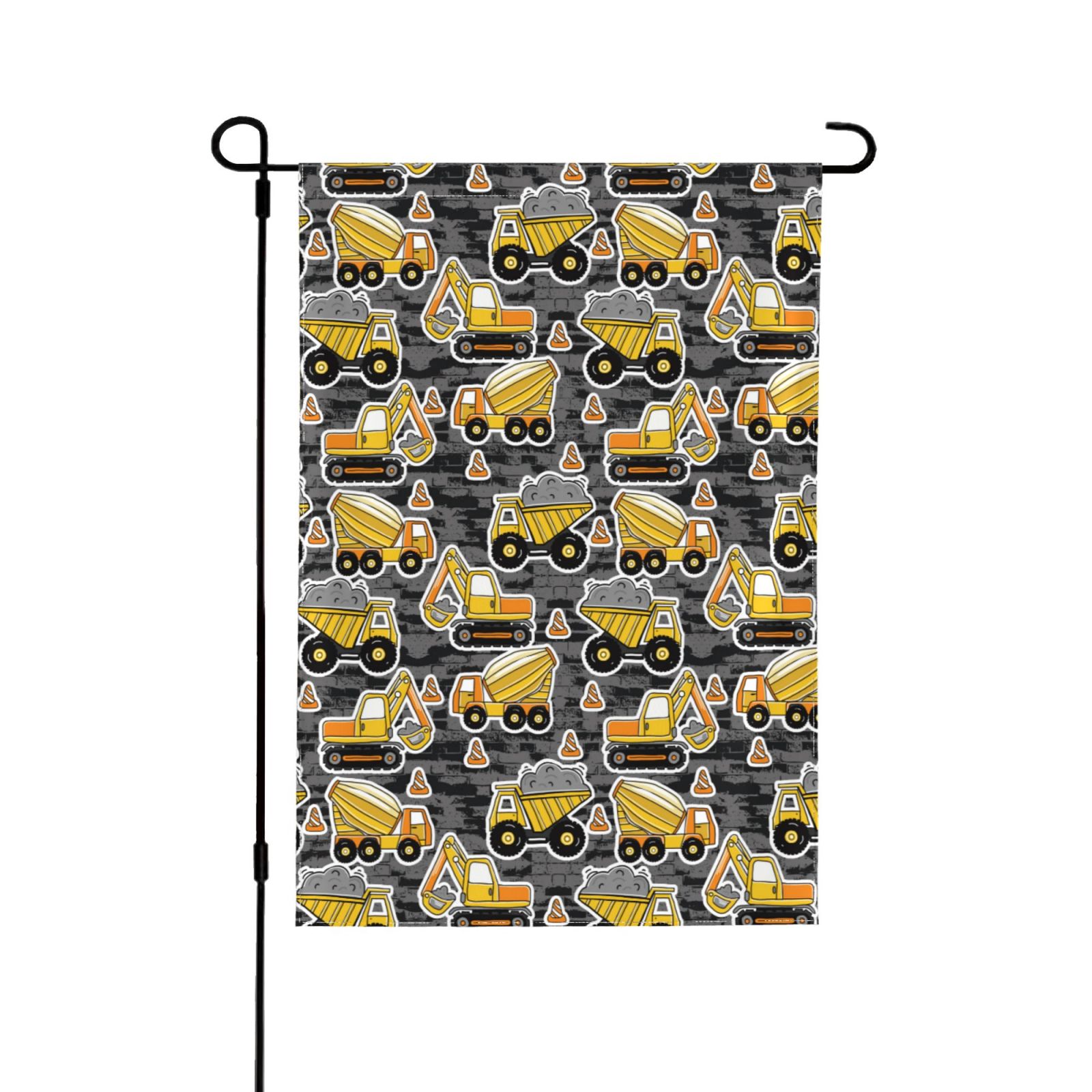 Wukai Excavator At Work Garden Flags Double Sided Welcome Garden Yard ...