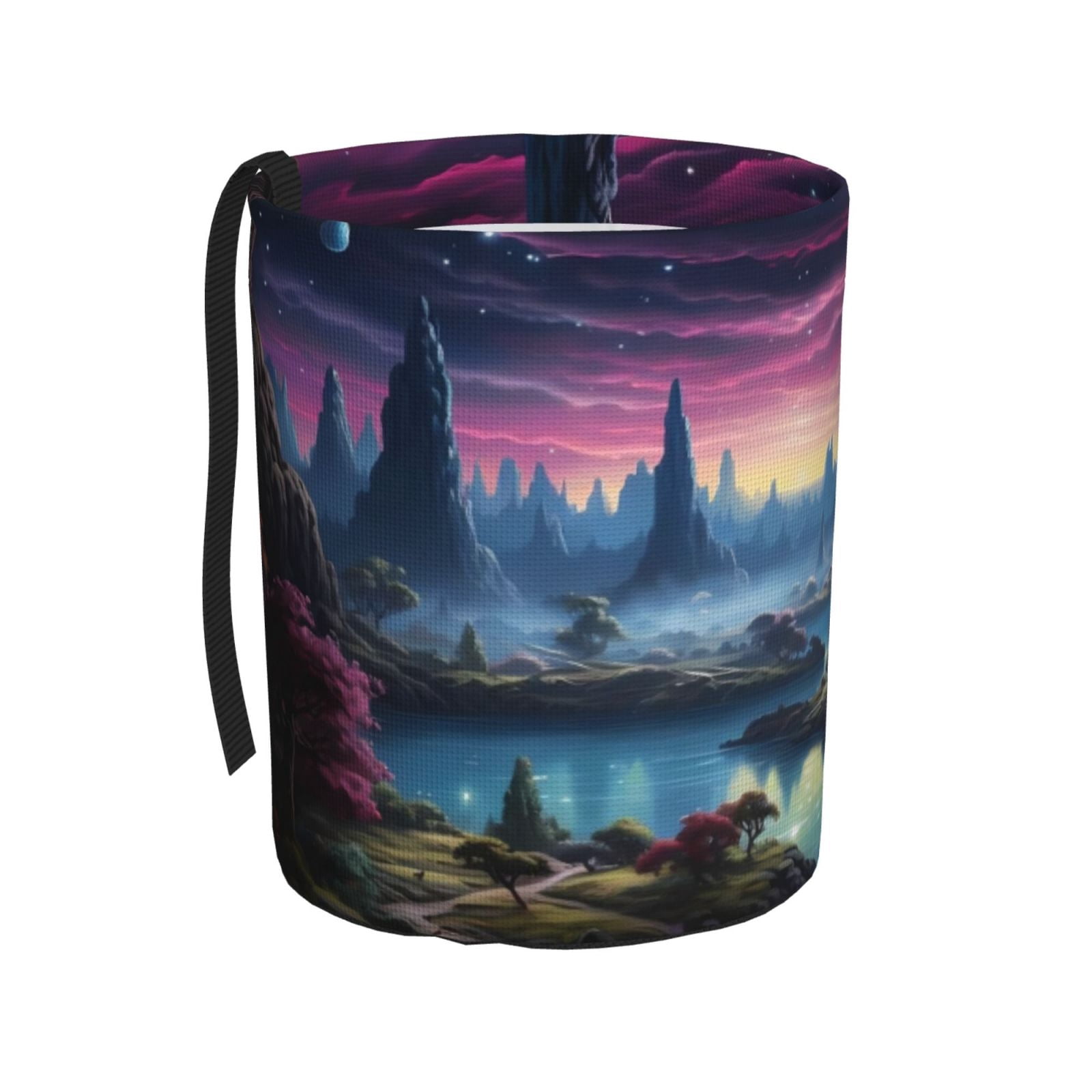 Wukai Fantasy Landscape Starry Night Print Car Trash Can - Easy to ...