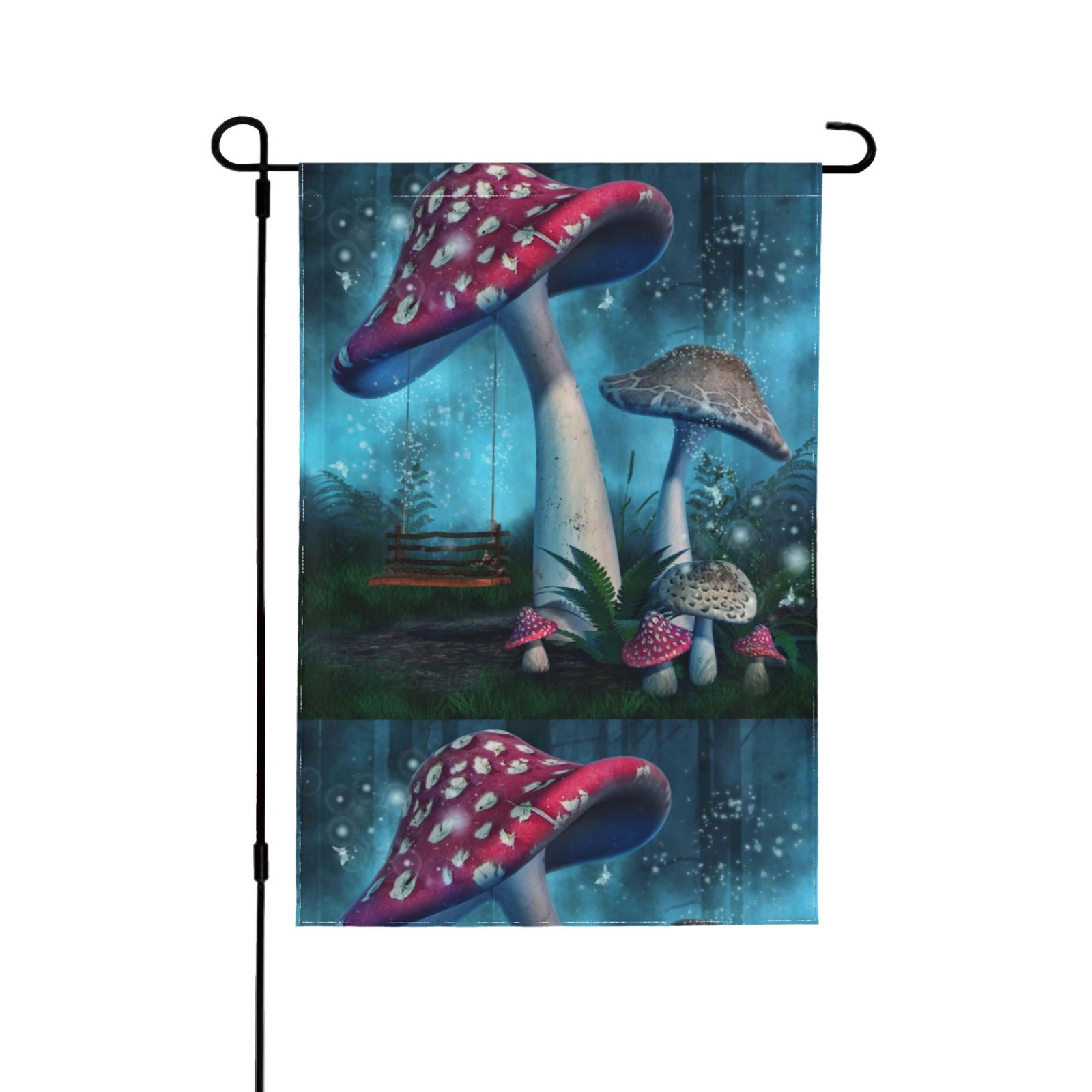 Wukai Fantasy Mushrooms Garden Flags Double Sided Welcome Garden Yard ...