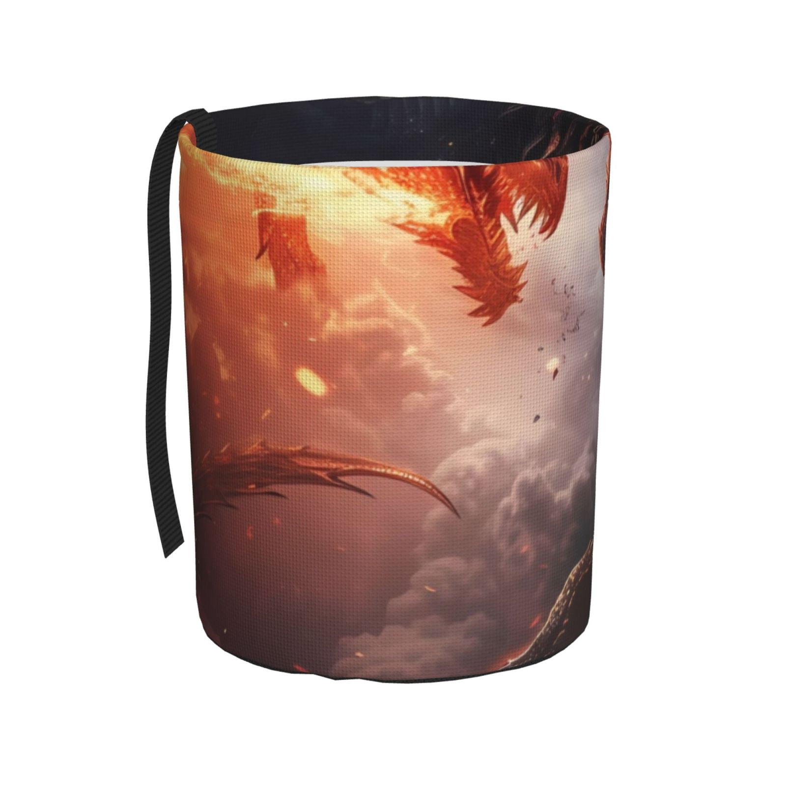 Wukai Fire Sky Dragon Print Car Trash Can - Easy to Clean Hanging ...