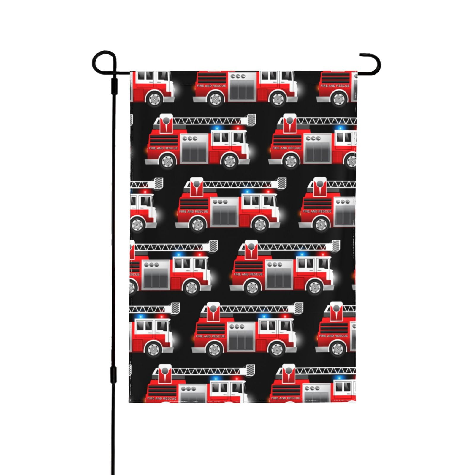 Wukai Fire and Rescue Truck Garden Flags Double Sided Welcome Garden ...