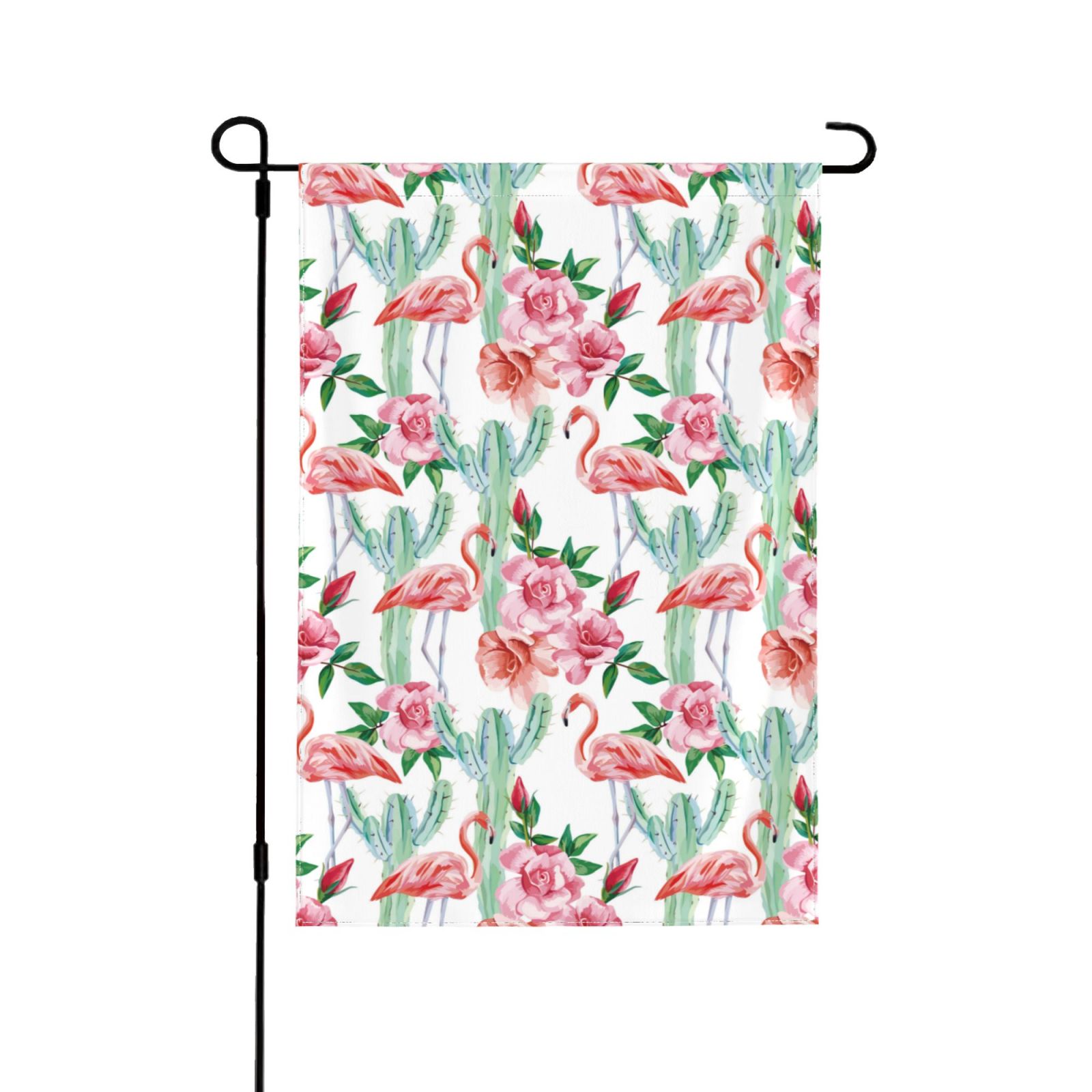 Wukai Flamingo Flower Garden Flags Double Sided Welcome Garden Yard ...