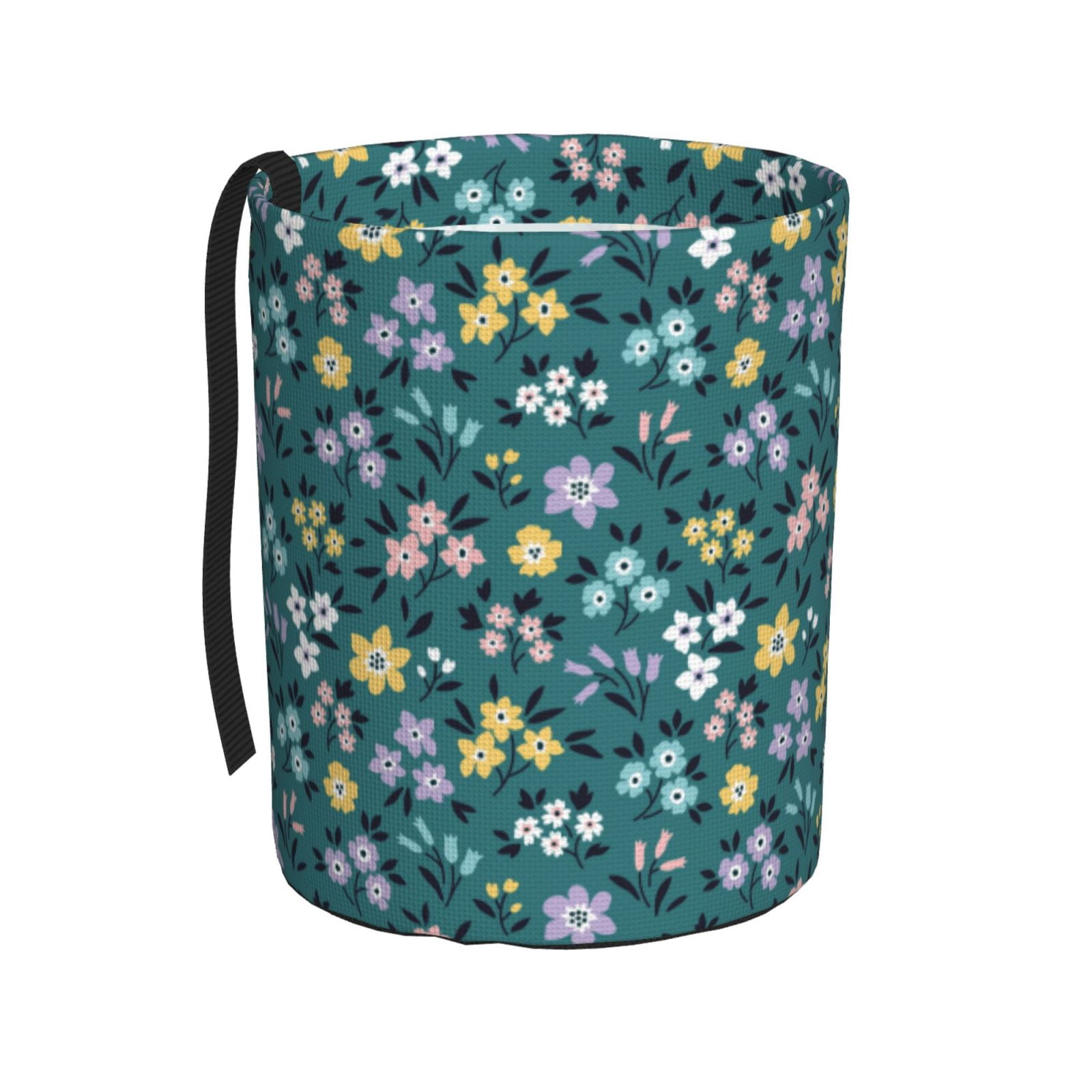 Wukai Floral Print Car Trash Can - Easy to Clean Hanging Garbage Bin ...