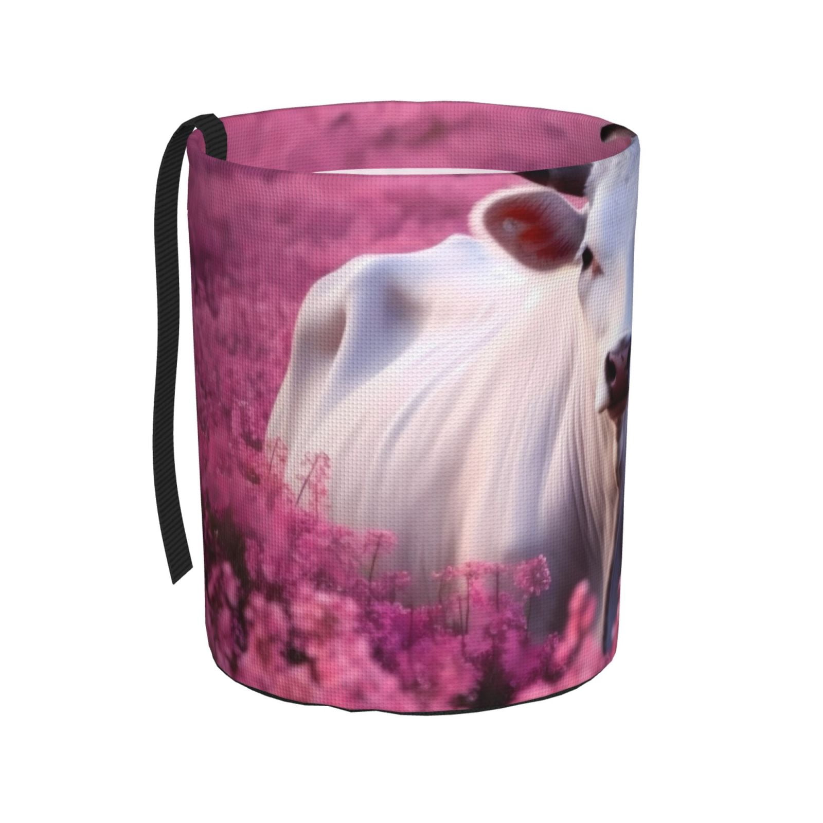 Wukai Flower Field Cow Print Car Trash Can - Easy to Clean Hanging ...