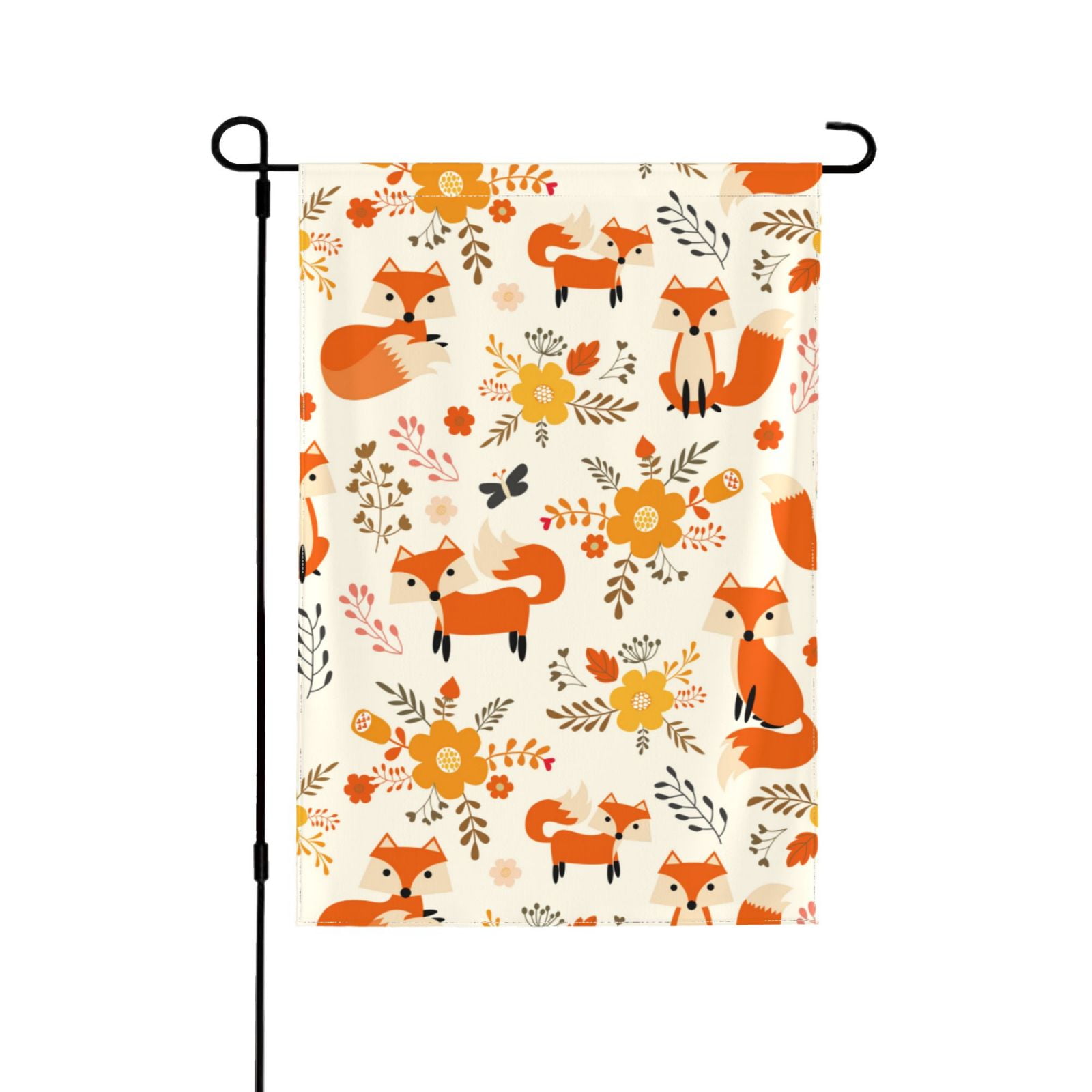 Wukai Flower Fox Garden Flags Double Sided Welcome Garden Yard House ...