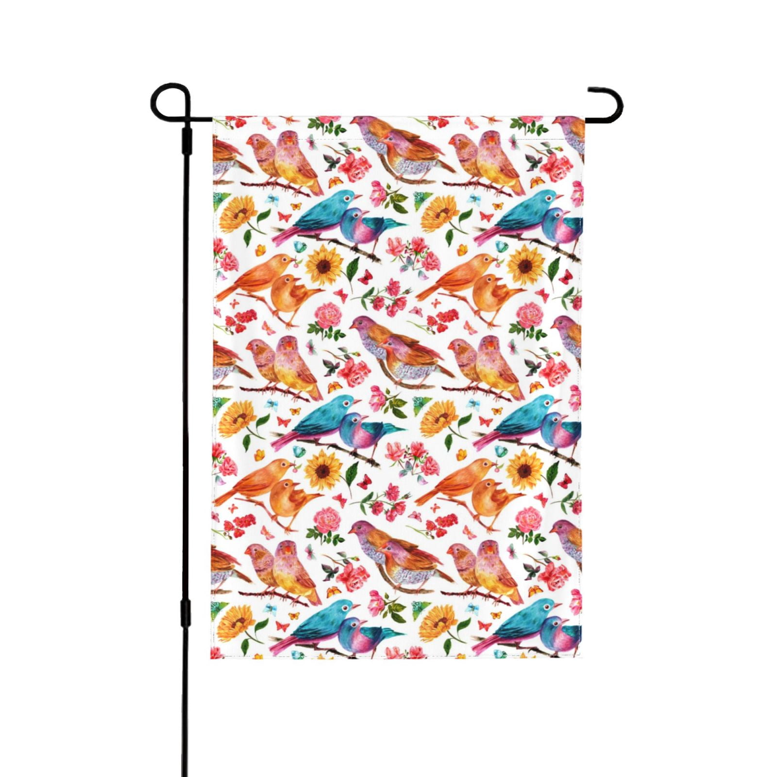 Wukai Flowers Birds And Butterflies Garden Flags Double Sided Welcome ...